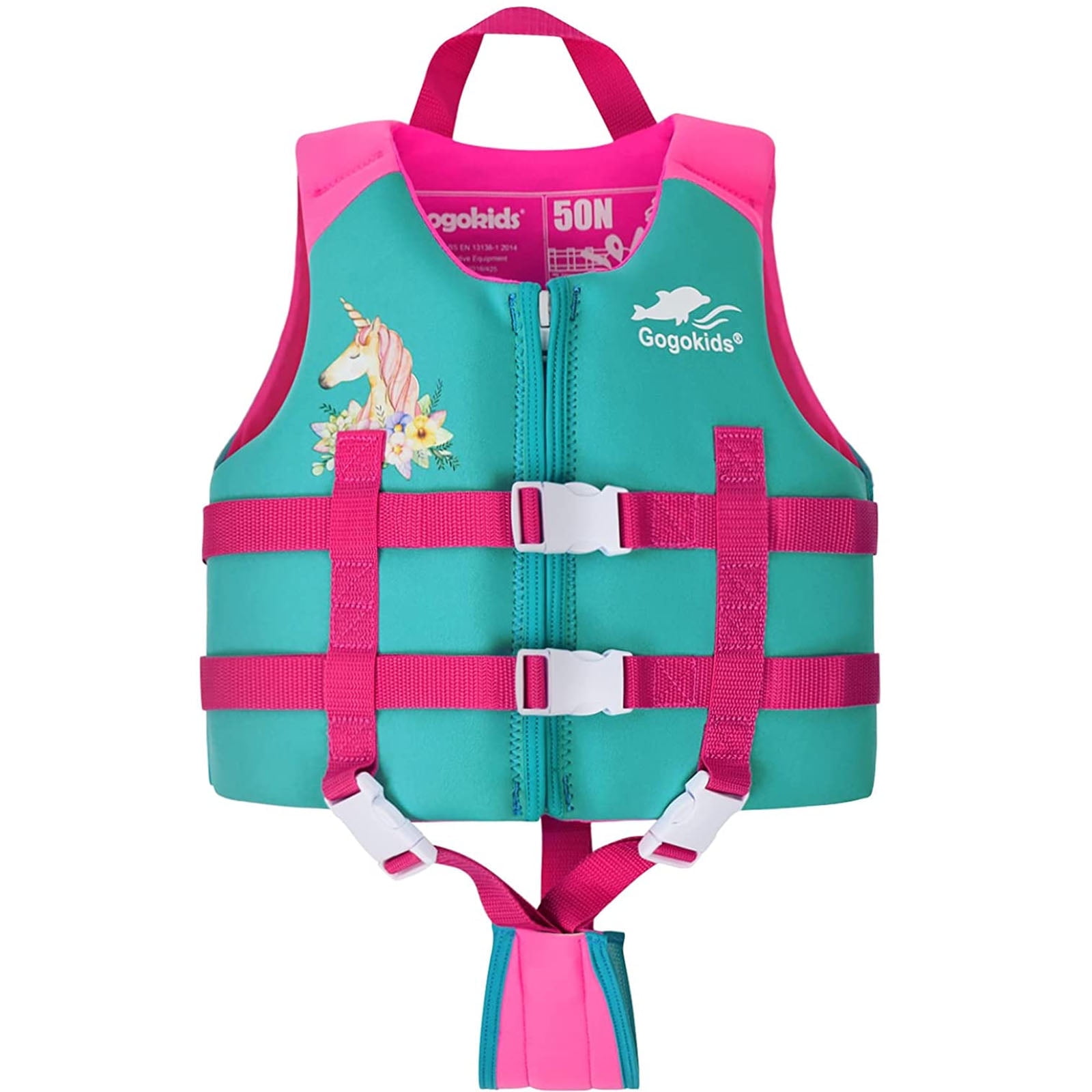 Gogokids Kids Swim Vest, Pink Float Suit, Neoprene Buoyancy Life Jacket ...