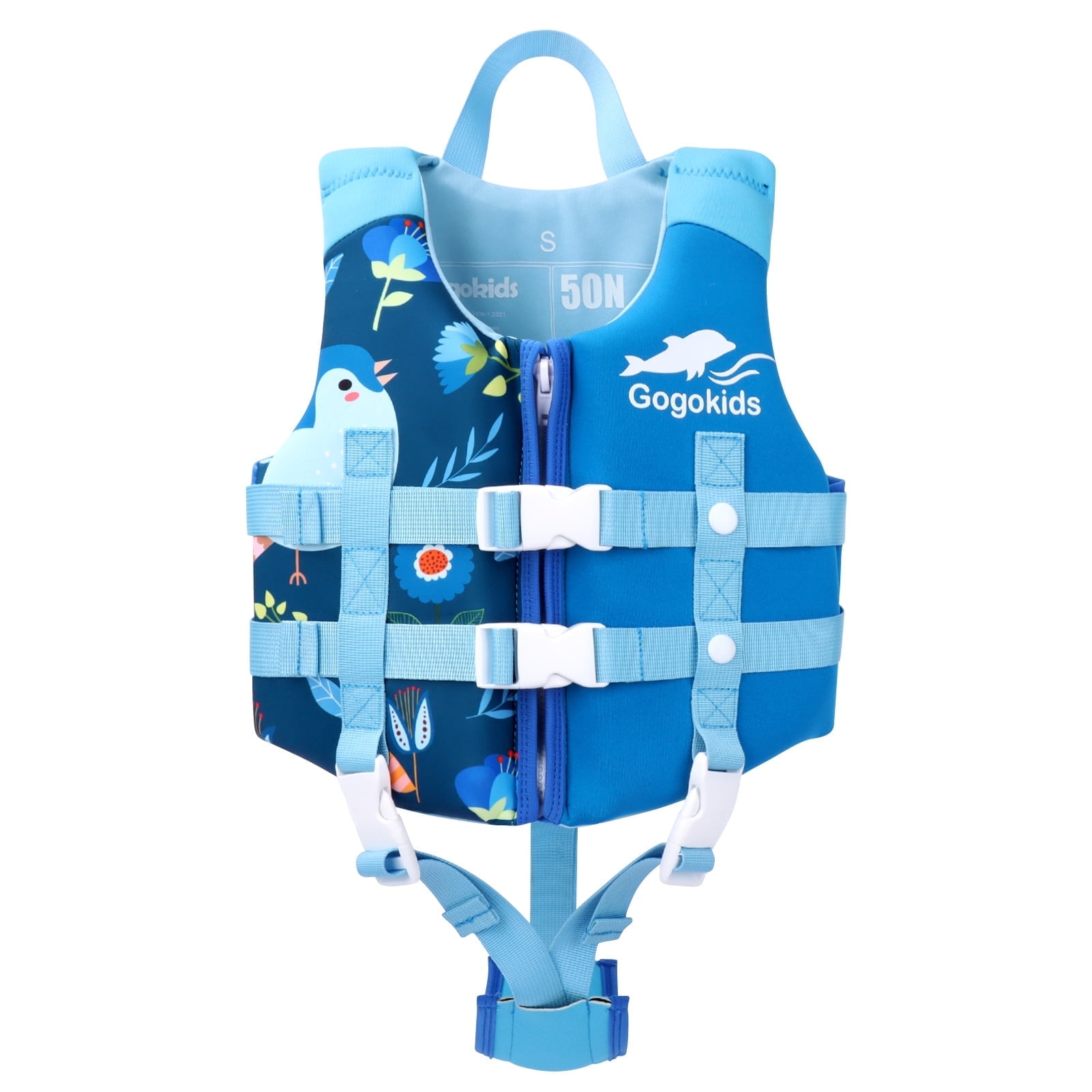 Gogokids Kids Swim Vest, Buoyancy Flotation Jacket with Neoprene, Blue ...
