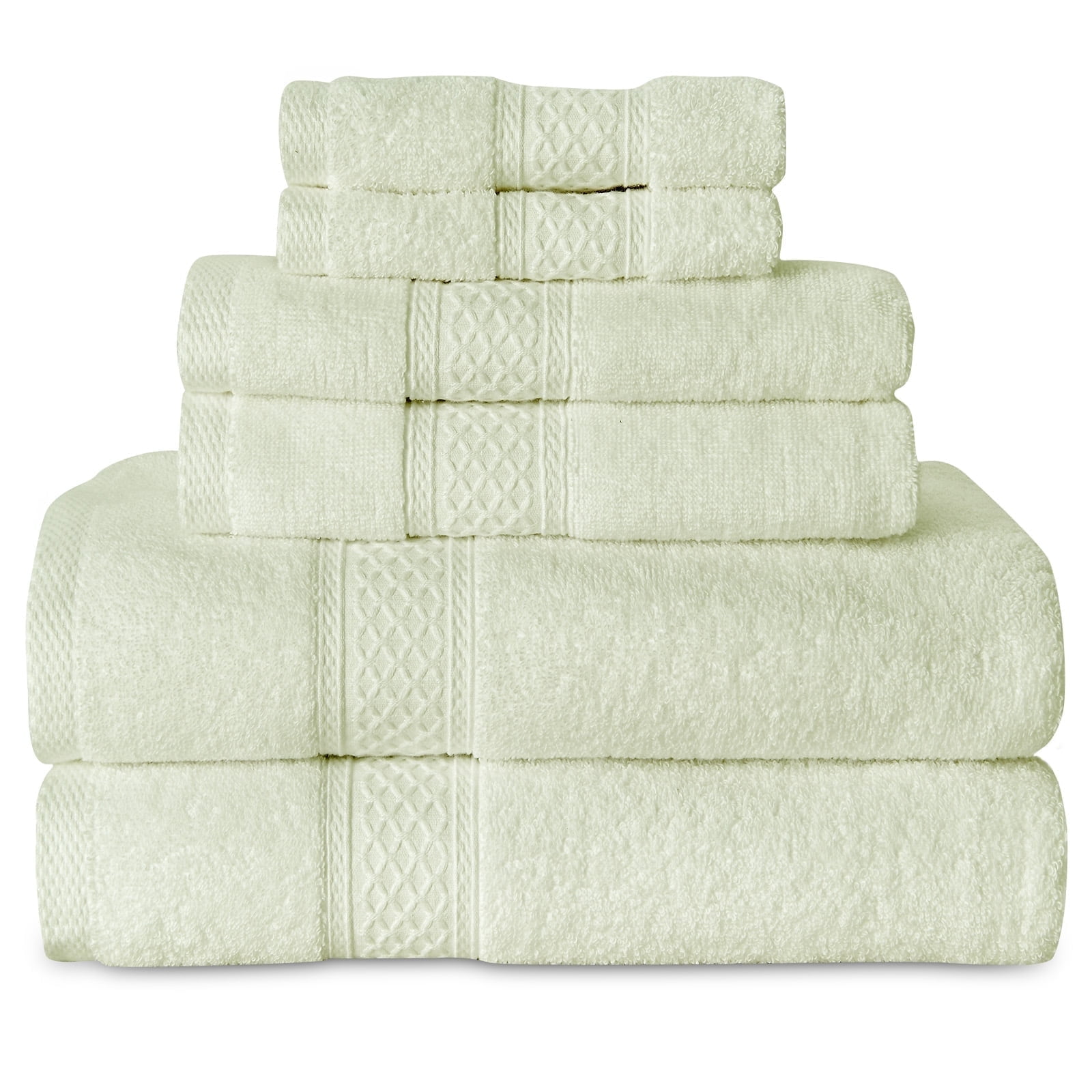 Gogreen 100% Cotton Bath Towel Sets of 6 Pieces, 2 Bath Towels 2 Hand ...