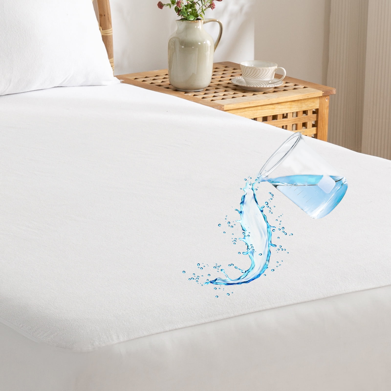 Gogreen 100% Waterproof Mattress Protector Queen Size, Breathable Soft ...