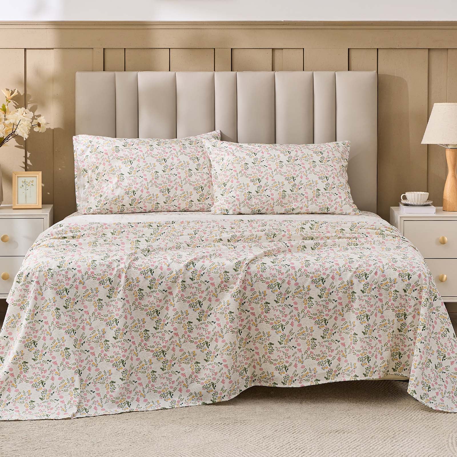 Gogreen 100% Cotton 3PC Deep Pocket Twin Sheet Set Fit 16", Breathable ...