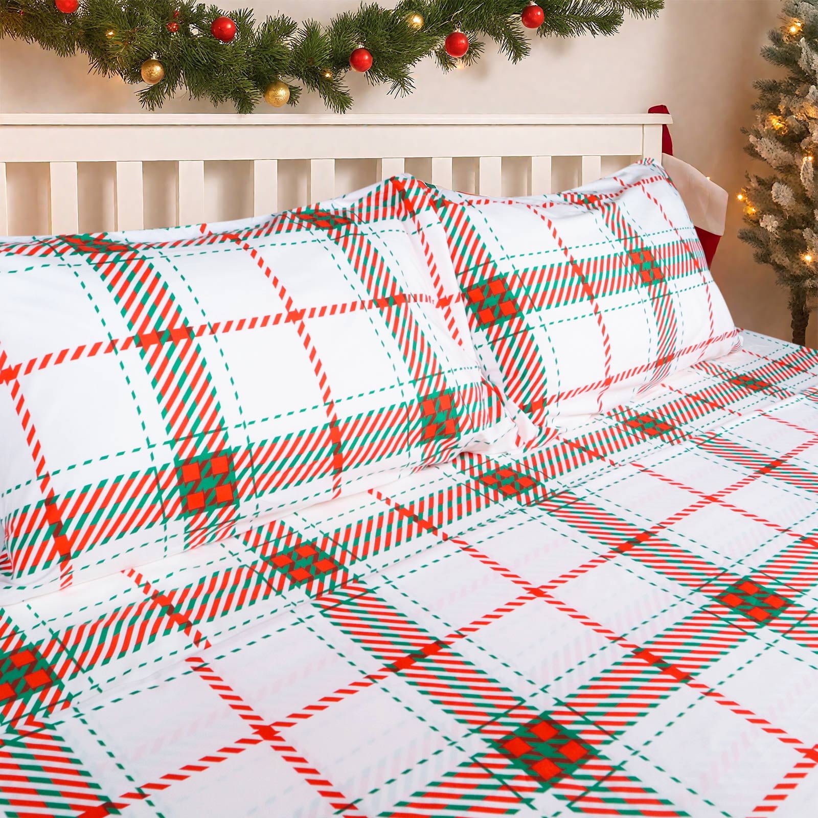Gogreen 4PC Queen Christmas Sheet Set Deep Pocket Fit 16", Breathable ...