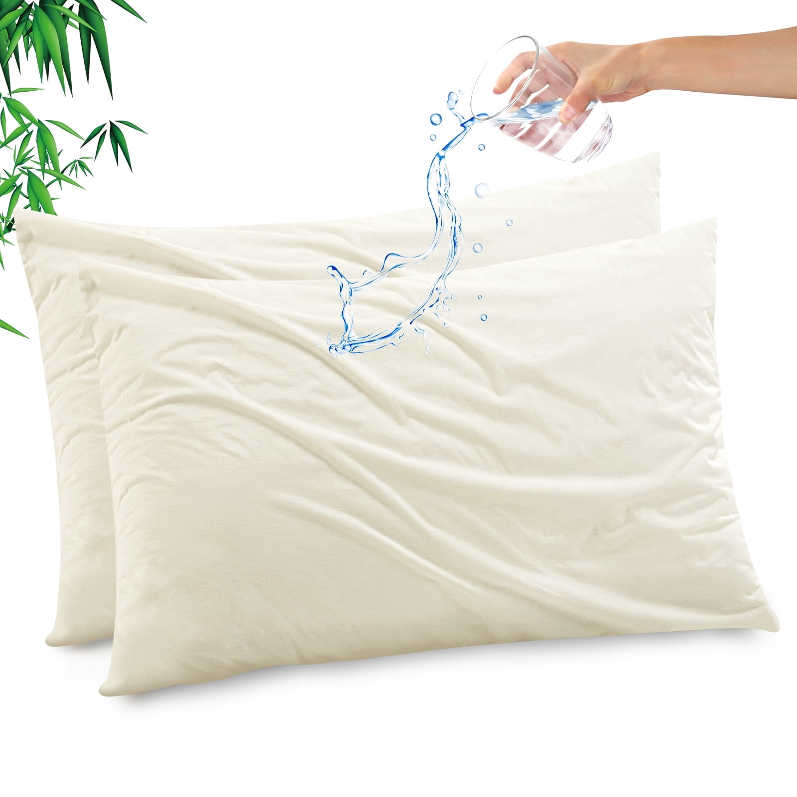 Gogreen Bamboo Rayon Waterproof Pillow Protector, Breathable Pillow ...