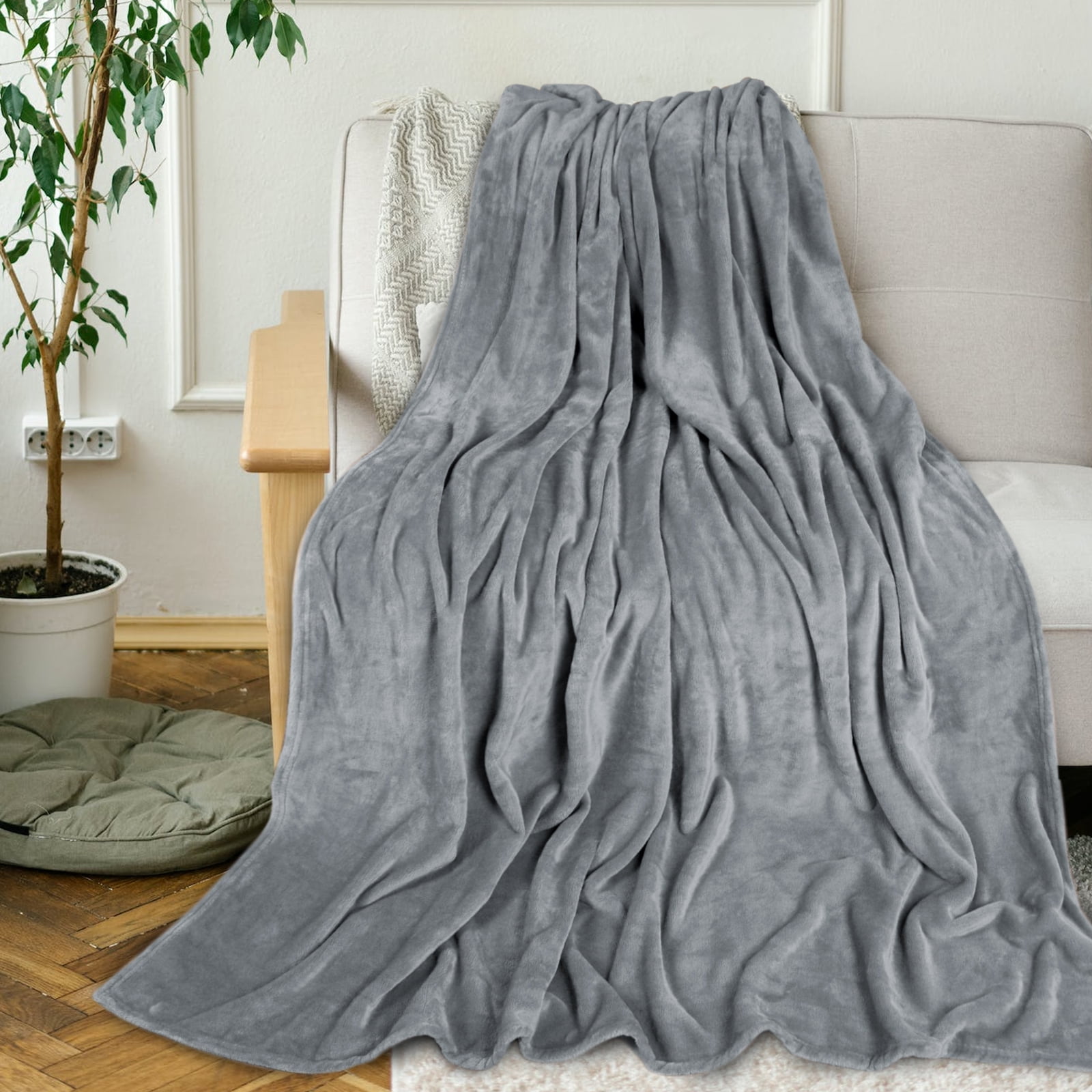 Gogreen Fleece Throw Blanket for Couch & Bed - Lightweight Plush Cozy ...