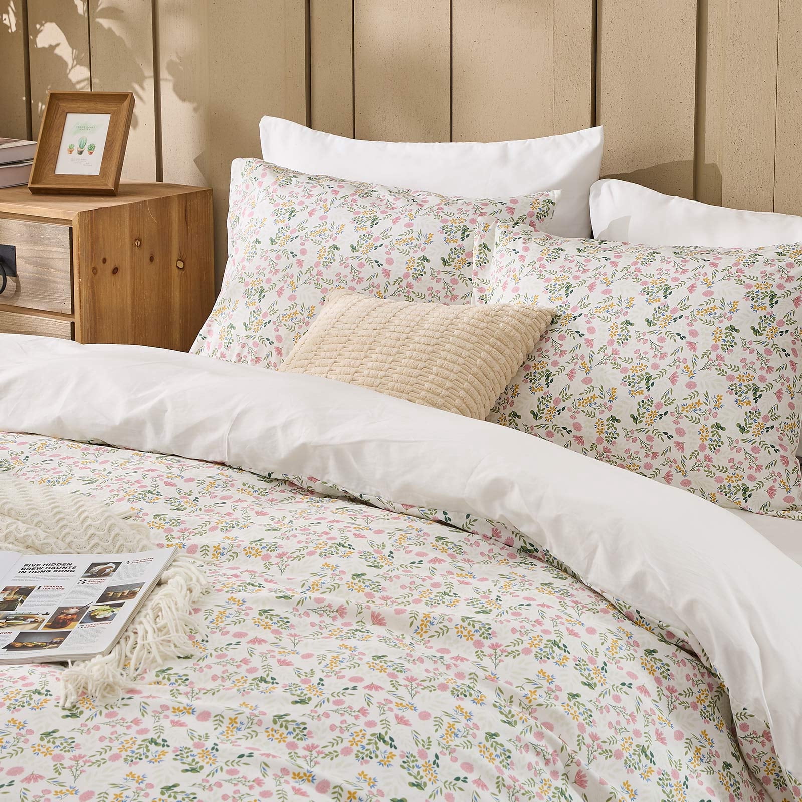 Gogreen 100% Cotton 3 Pieces Luxury Queen Duvet Cover Floral, Soft ...