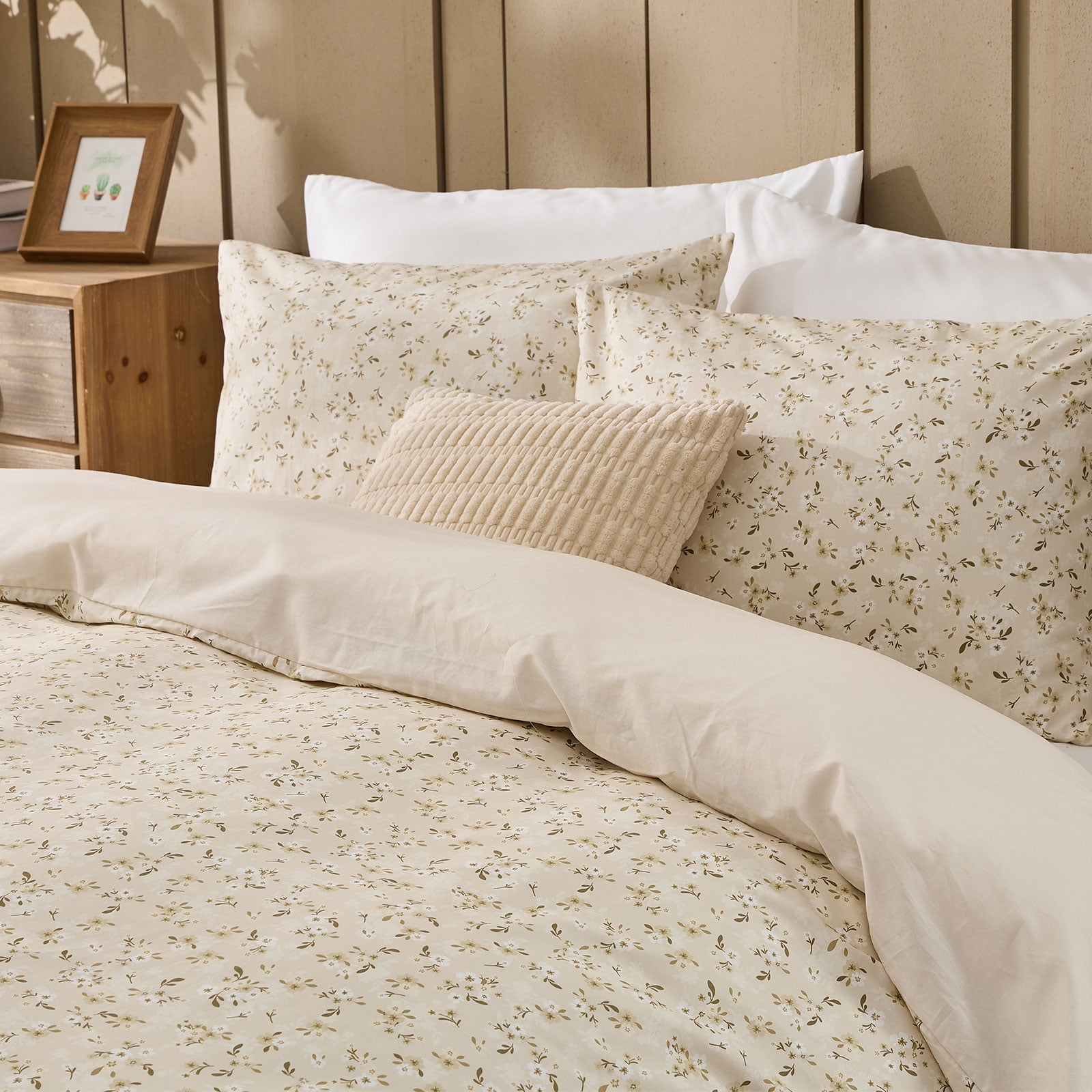 Gogreen 100% Cotton 3 Pieces Luxury Queen Duvet Cover Floral, Soft ...