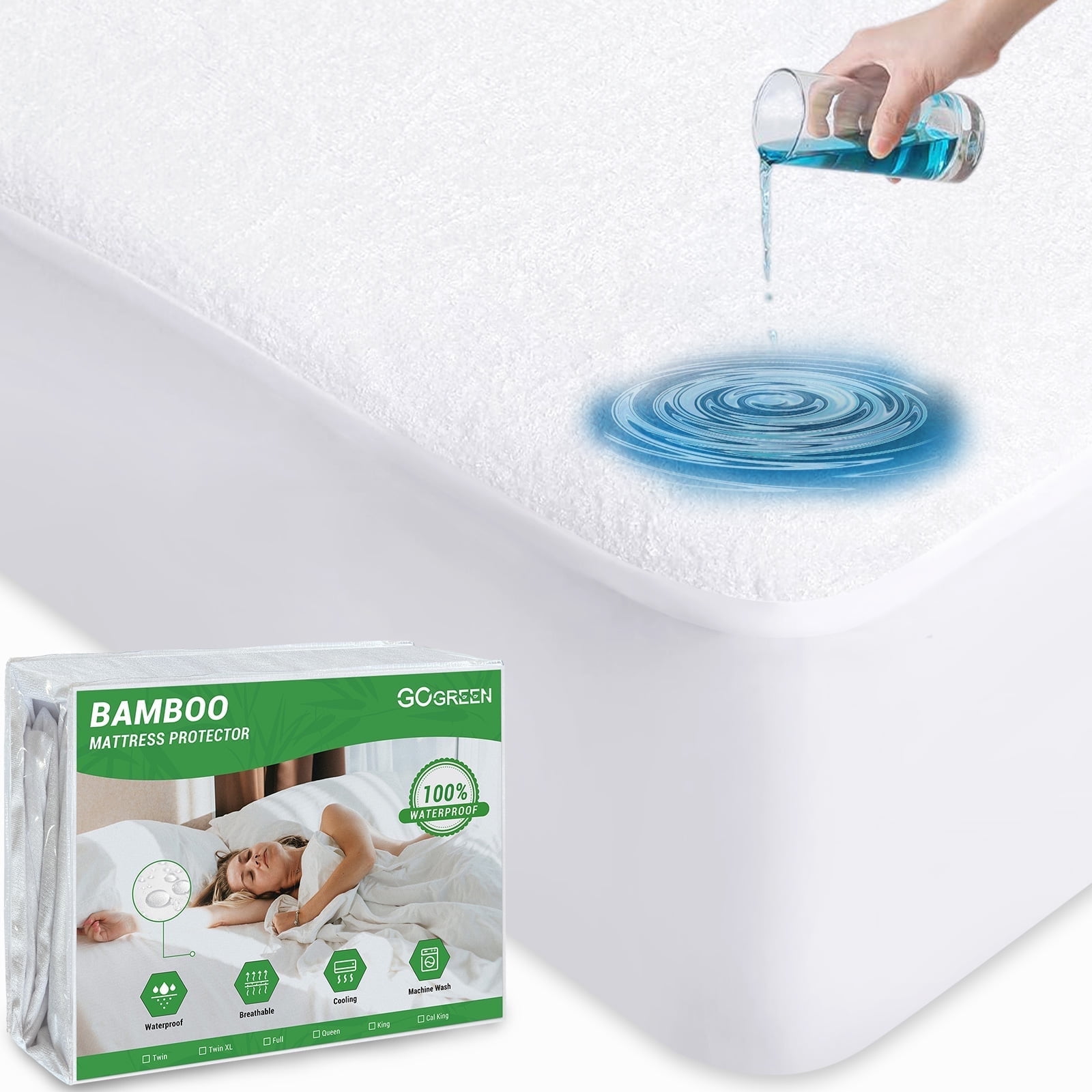 Gogreen Twin Size Bedwetting Waterproof Mattress Protector, Breathable ...