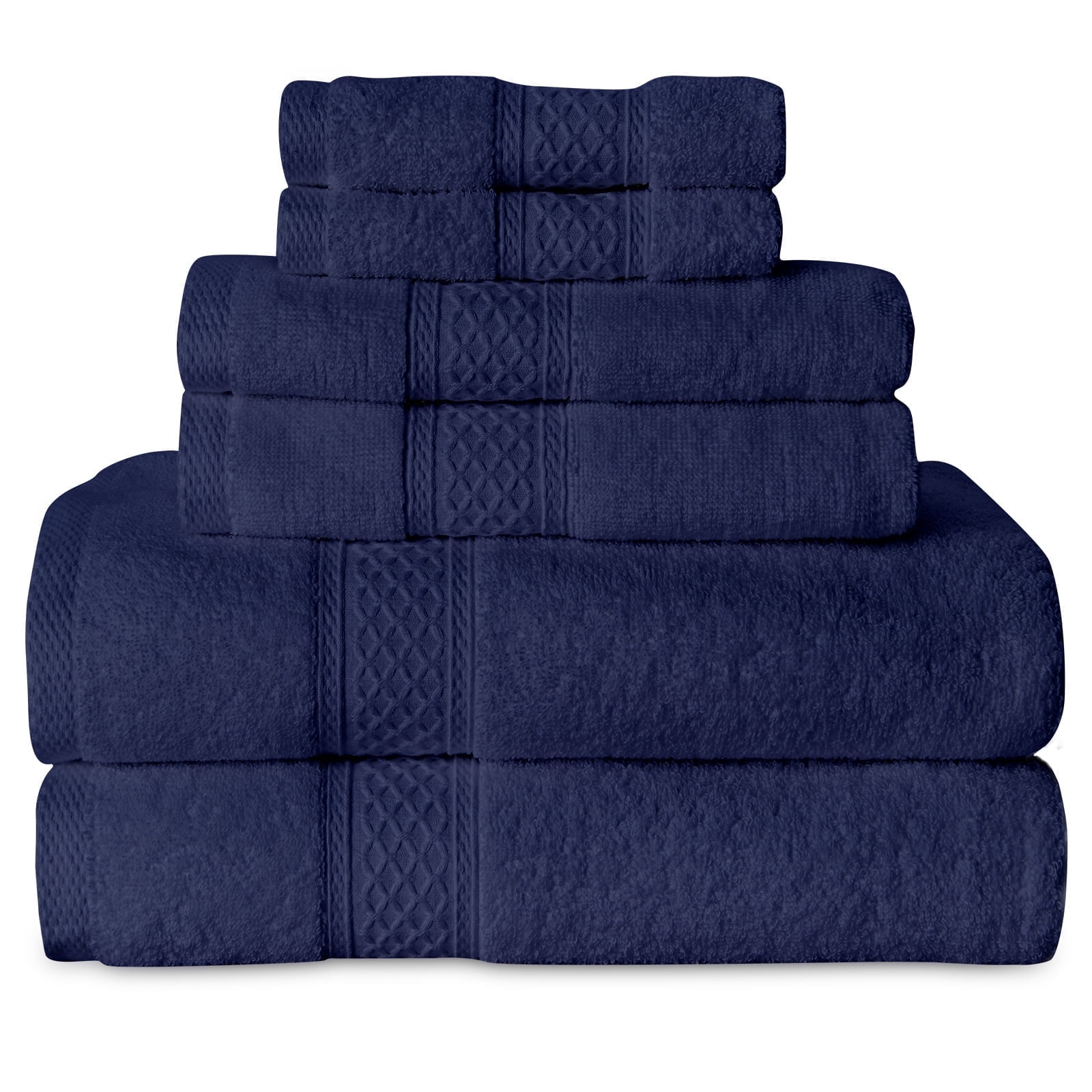 Gogreen White Bath Towel Sets of 6 Pieces, 2 Bath Towels 2 Hand Towels ...