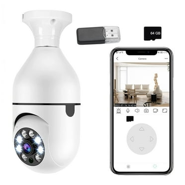 Light Bulb Camera WiFi Outdoor Indoor 1080p 360 Degree Panoramic Smart ...