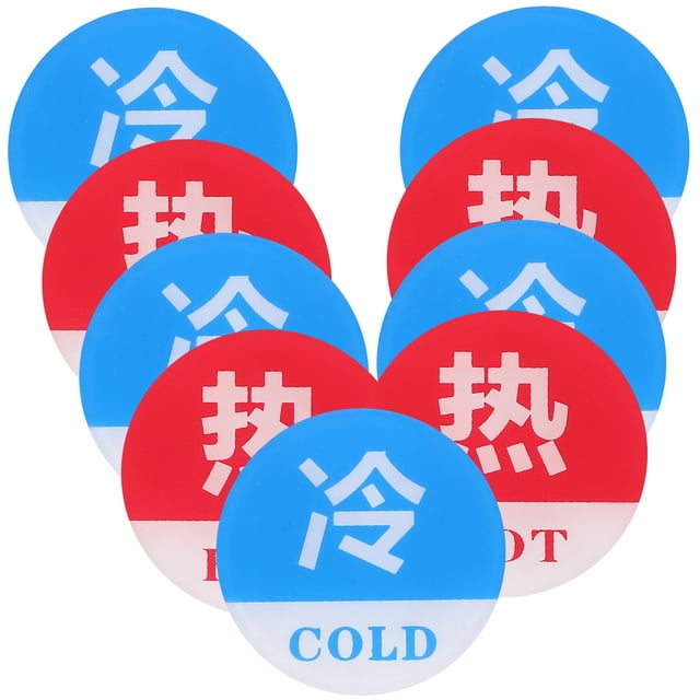 Goilinor 10 Pairs Hot Cold Water Labels Round Hot And Cold Indicator ...