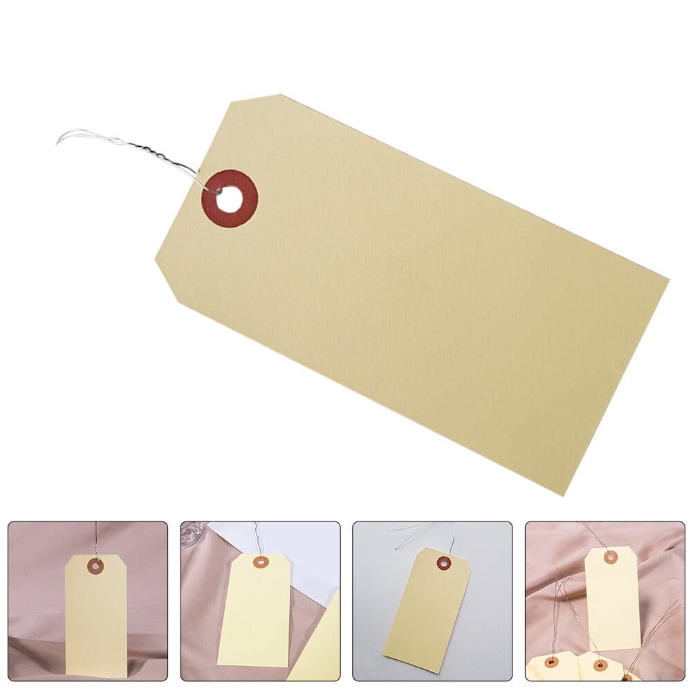 Goilinor 100 pcs Shipping Tags Manila Wire Tags Packaging Wired Tags ...