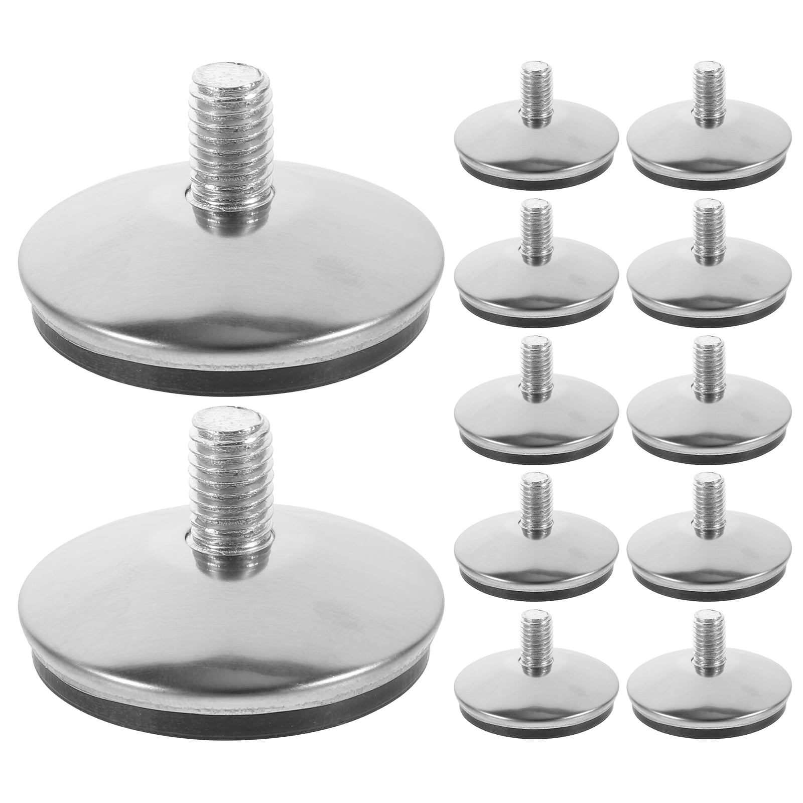 WINOMO Furniture Legs Silver Pu Stainless Steel 12Pcs 1.9In Diameter ...