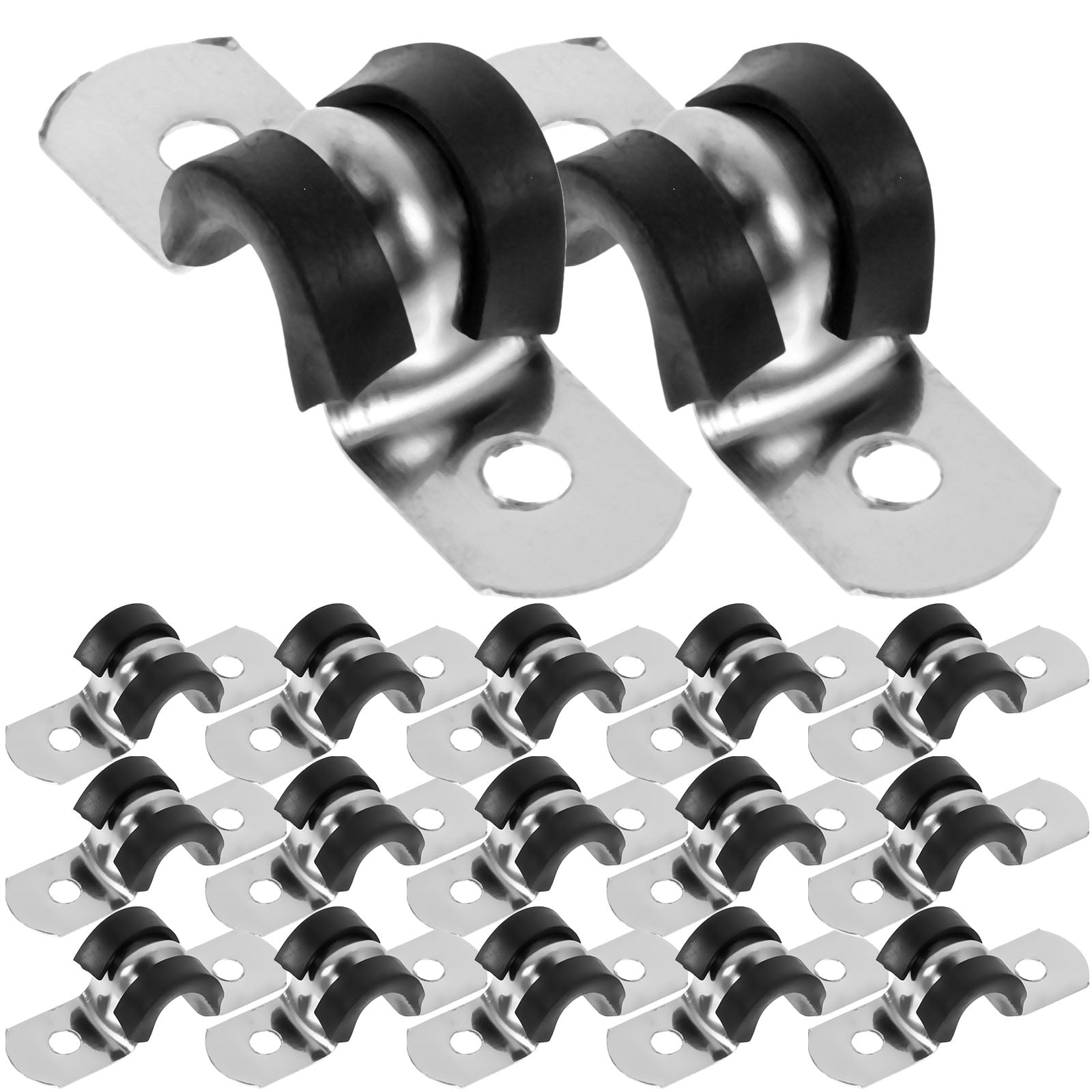 20 Pcs Cable Clamps Stainless Steel Wire Clips U Tube Connecting Cable ...