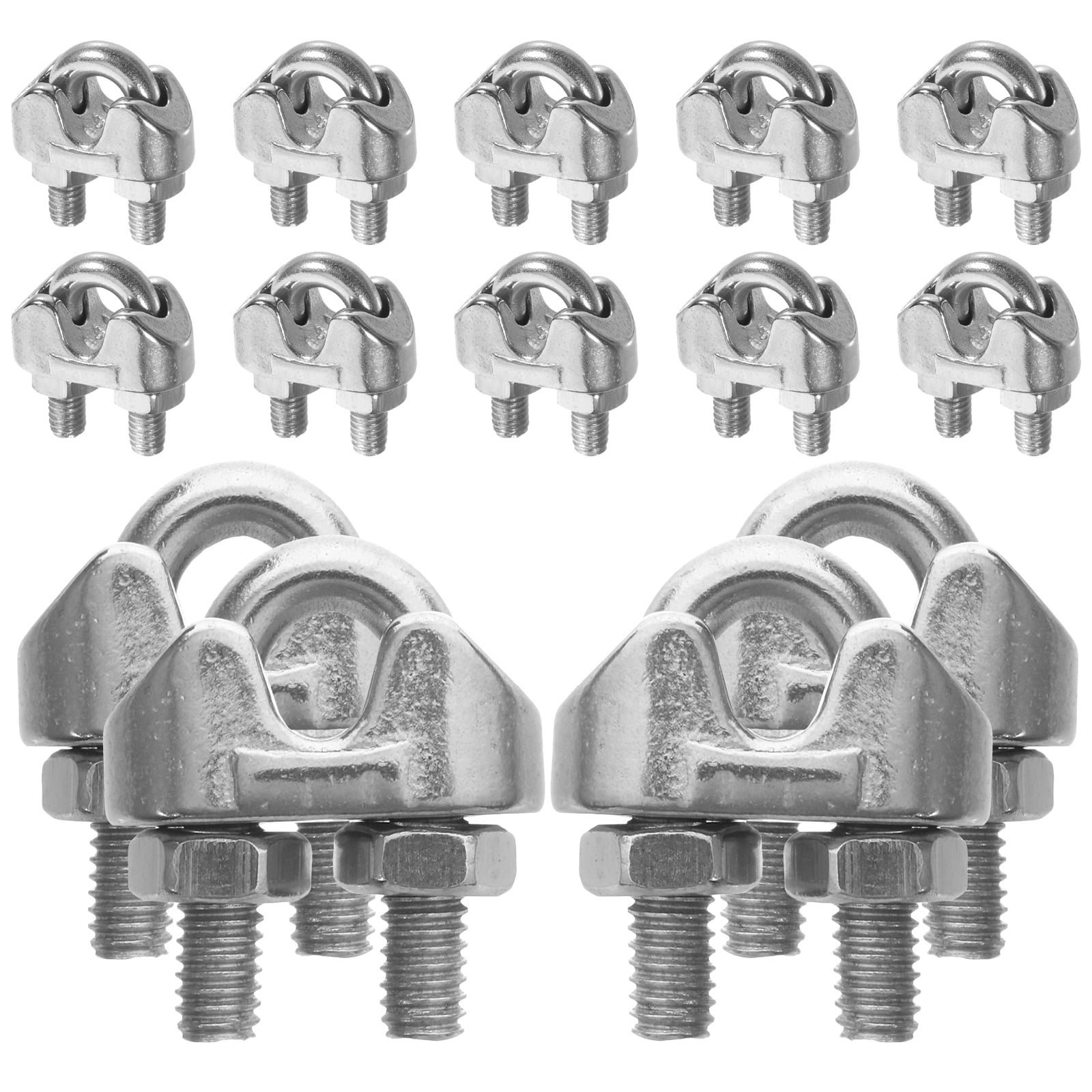 Goilinor 20pcs Cable Clamps Stainless Steel Wire Rope Clips U Bolt ...
