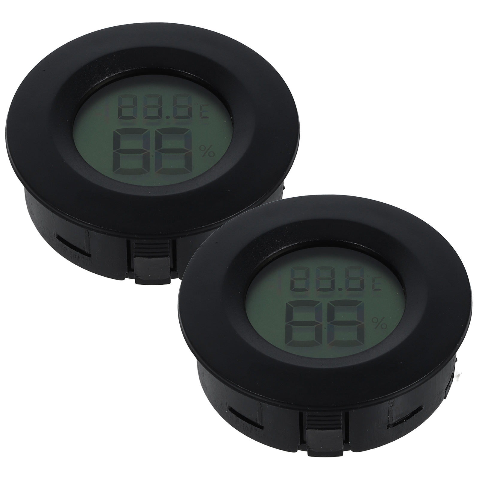 LEORX 2Pcs Portable Digital Temperature Meter and Humidity Meter Black ...