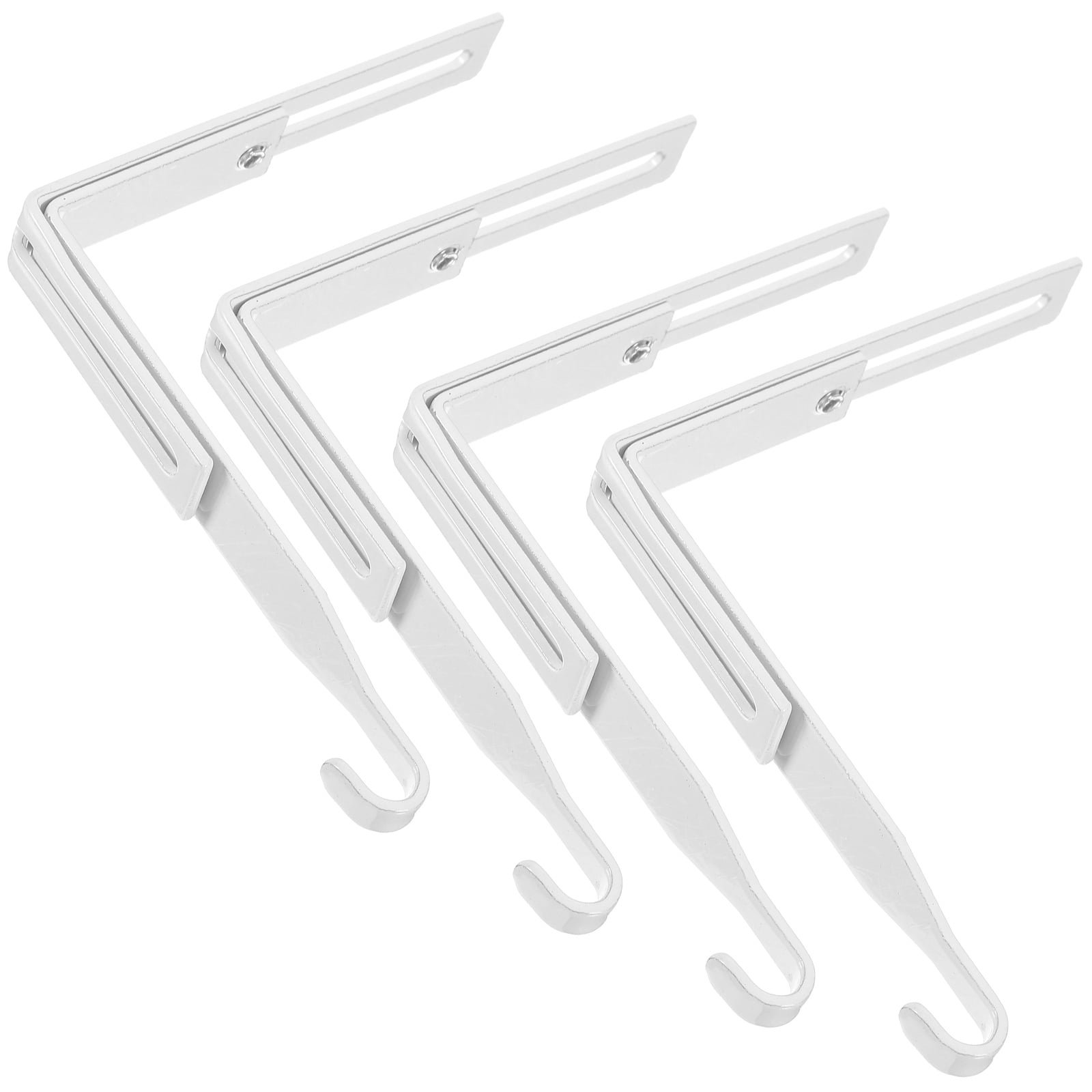 LEORX 4Pcs White Metal Over Door Hooks Adjustable Cabinet Storage ...