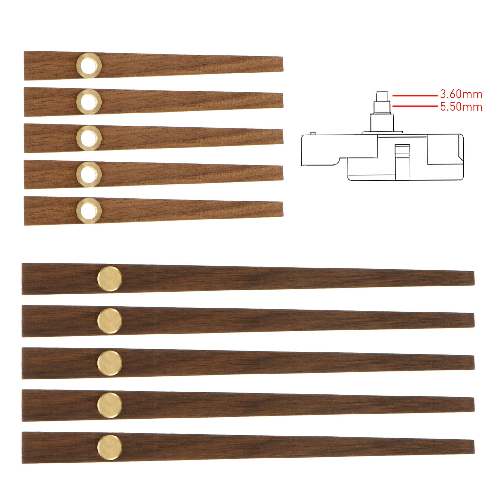 Goilinor 5 Sets Clock Wood Pointer Clock Needle DIY Clock Pointer Clock ...