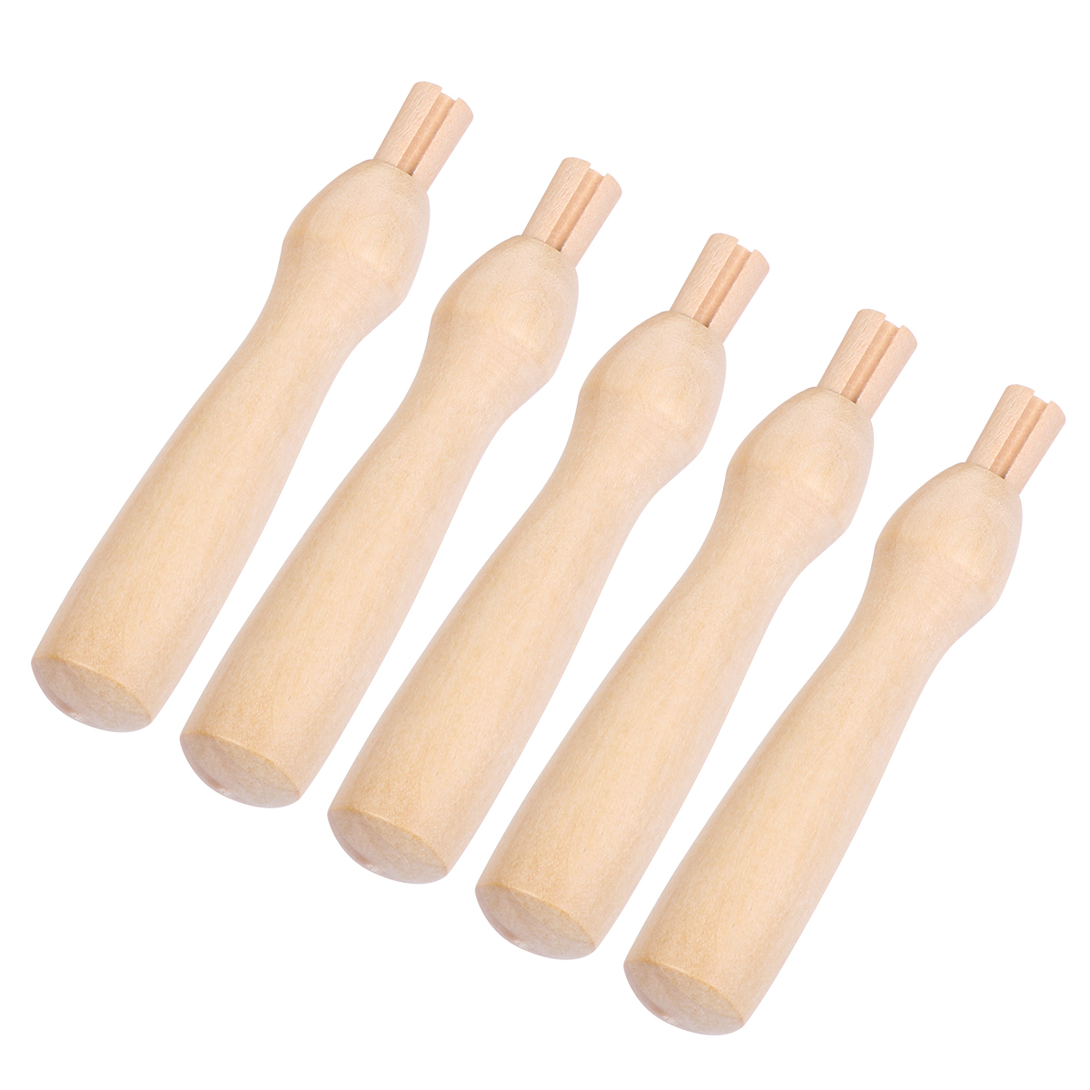 Goilinor 5PCS Poking Needle Wooden Handle Wool Felt Tool Handle Solid ...