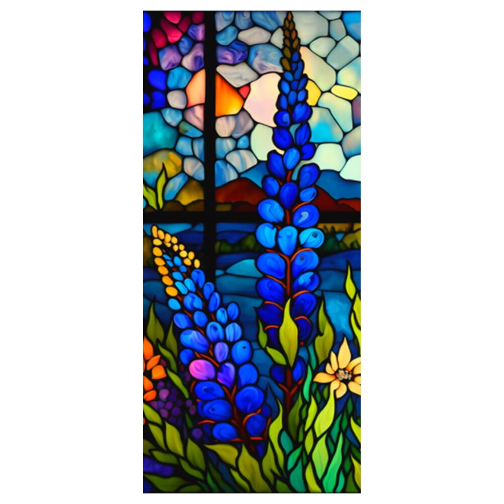 Goilinor Stained Window Filmvintage Stained Glass Window Film Static Cling Film Bathroom Glass