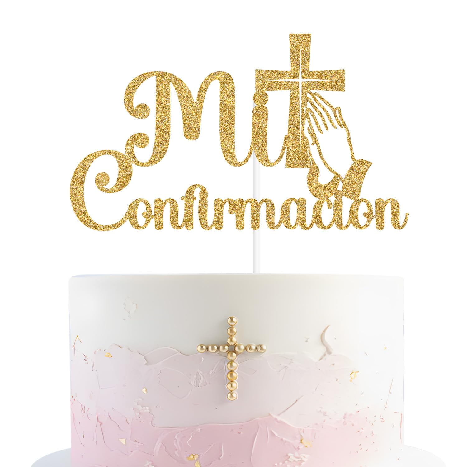 Goilpanitdia Glittery MiTRDN Confirmacion Cake Topper, Spanish First ...
