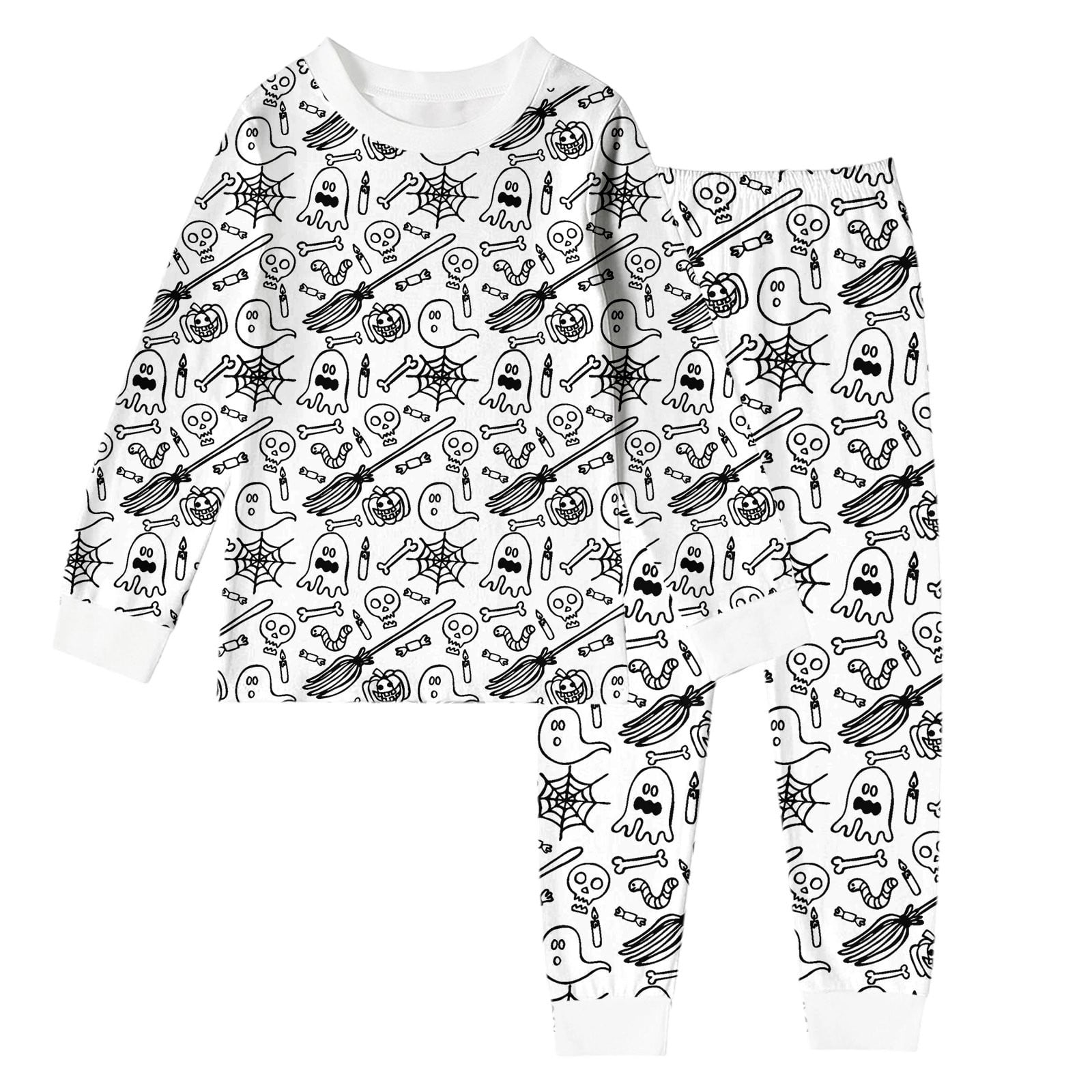 Goindgs Kids Soft Sleepwear Boys Pajama Set Boys Halloween Graffiti ...