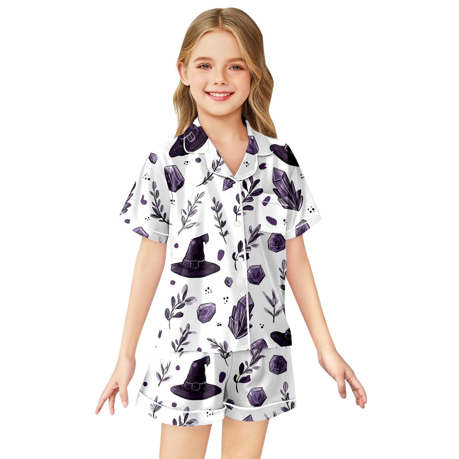 Goindgs Pajamas For Girls Pj Set Tween Sleepwear Halloween Floral ...