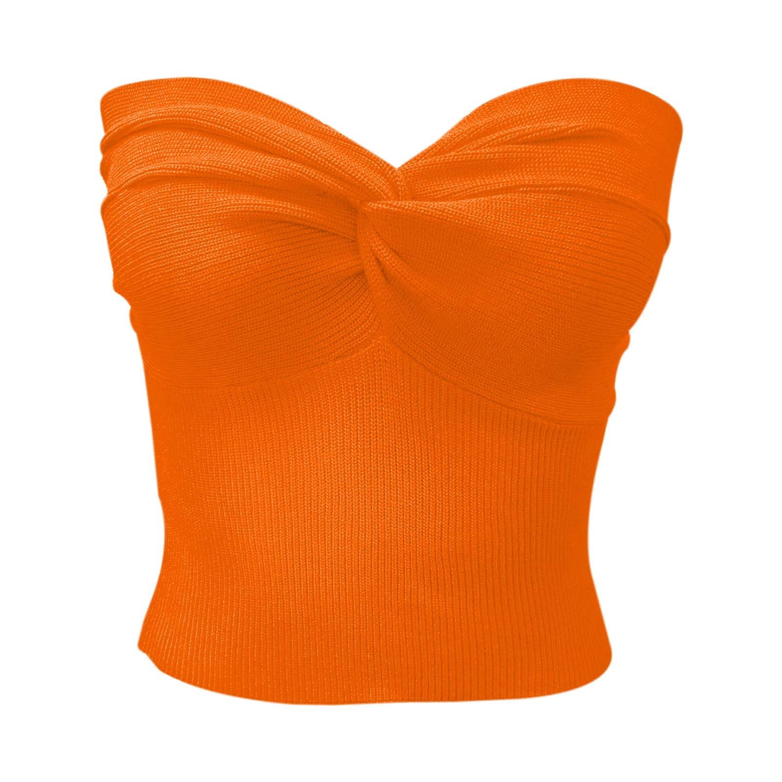 Goindgs Womens Shirts Oversized Tops Casual Elegant Strapless Solid ...