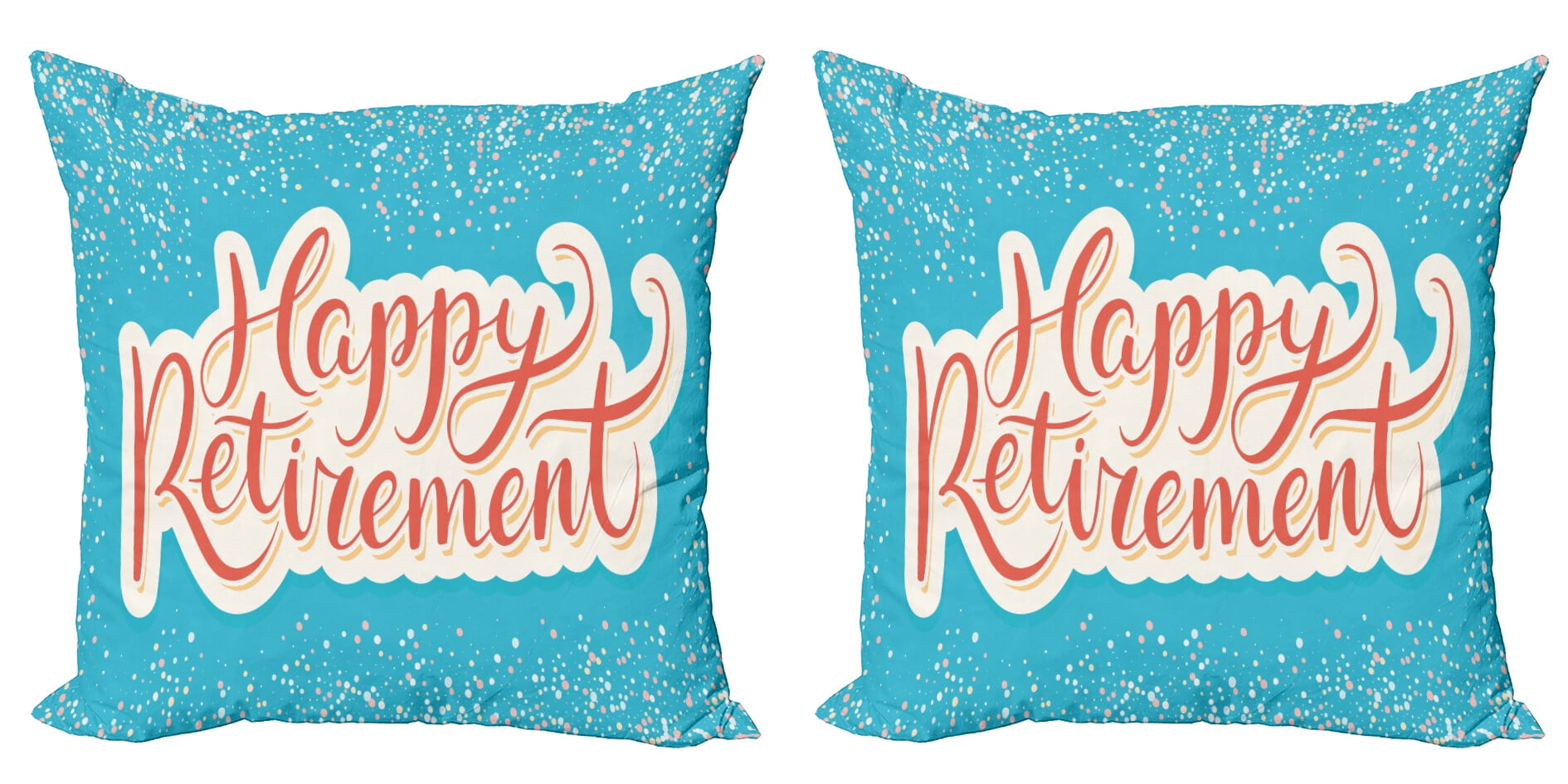 Ambesonne Blue Throw Pillow Cover 2 Pack, Happy Retirement, 18", Coral ...