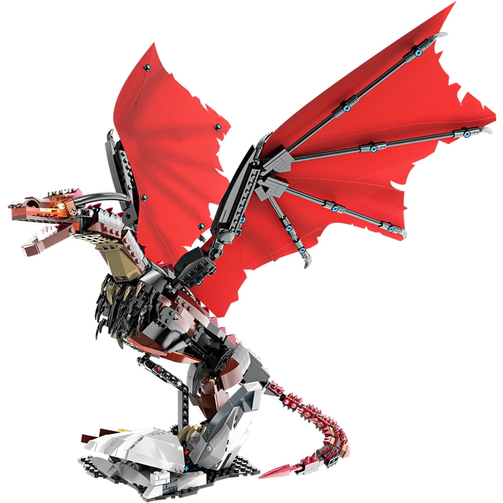 Goirzi 1018Pcs Fire Dragon Building Blocks Set – Mythical Creature ...