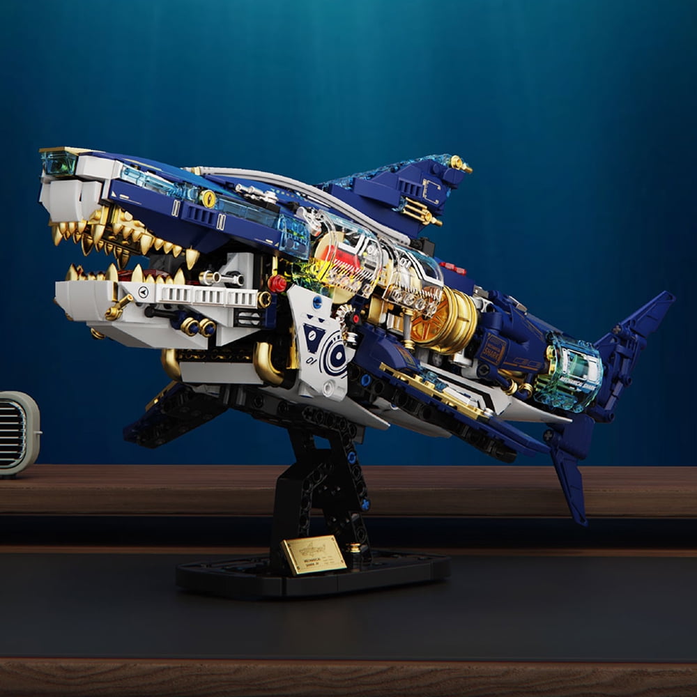 Goirzi 1277Pcs Mechanical Shark Building Blocks Set - Animals Building ...