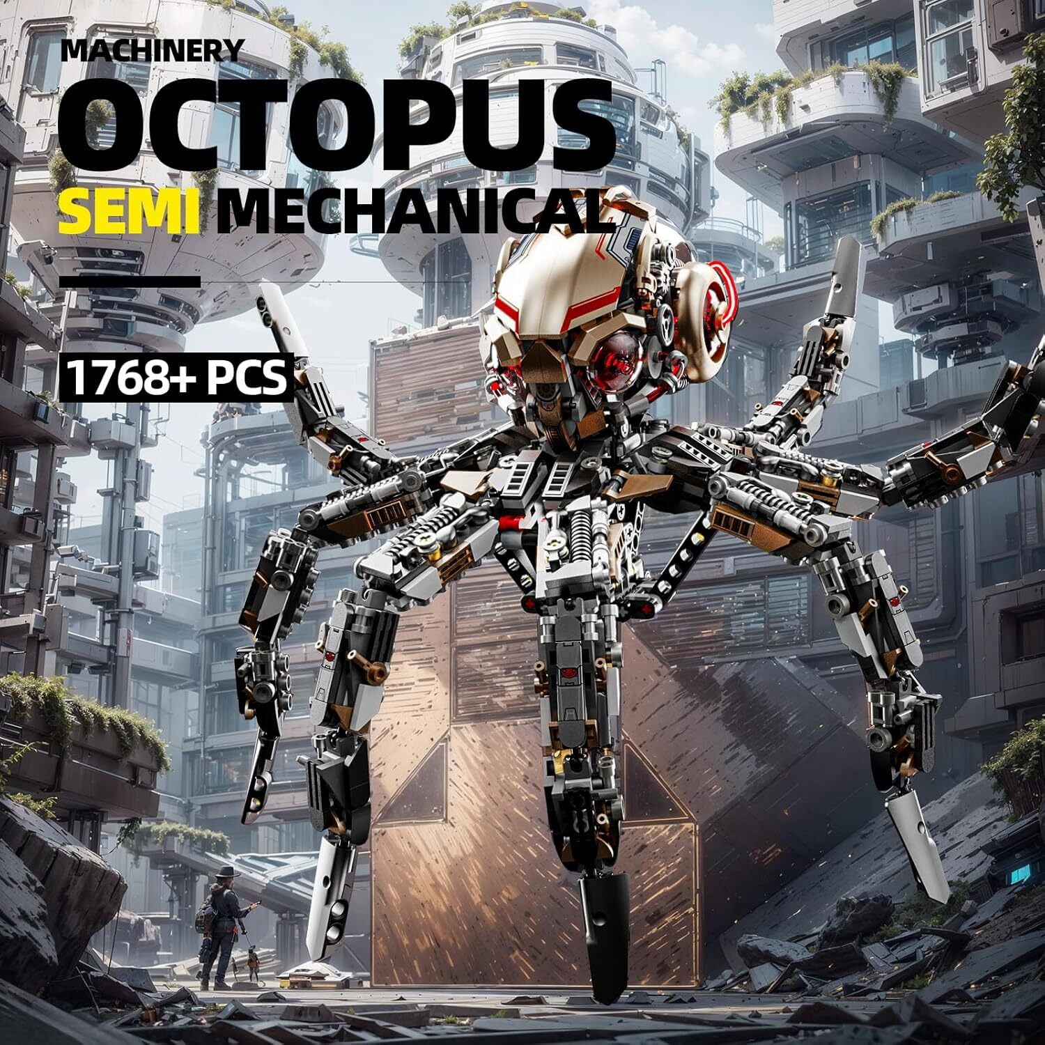 Goirzi 1768Pcs Mechanical Octopus Building Blocks Set - Animals ...