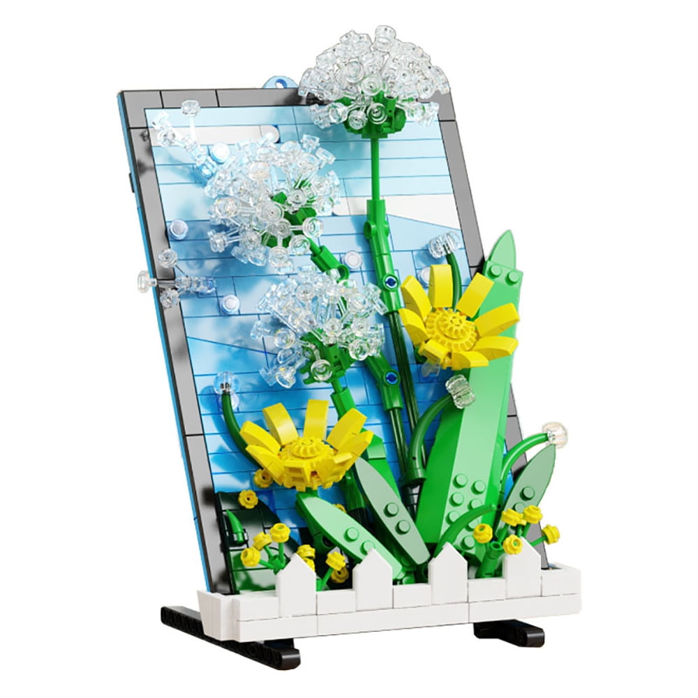 Goirzi 580Pcs Dandelion Painting Building Blocks Set - Flower Crafts ...