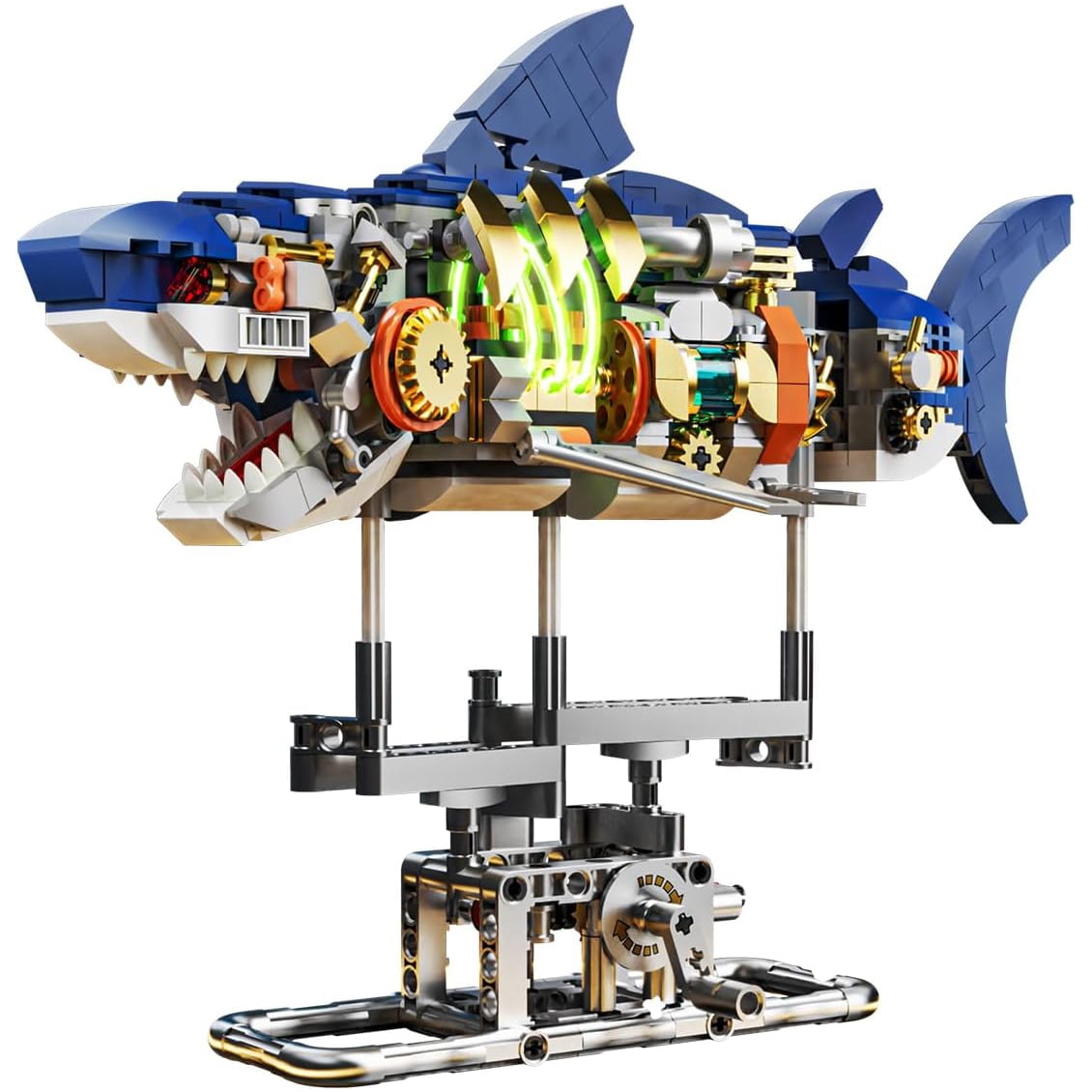 Goirzi 687Pcs Mechanical Shark Building Blocks Set - Sea Creatures ...