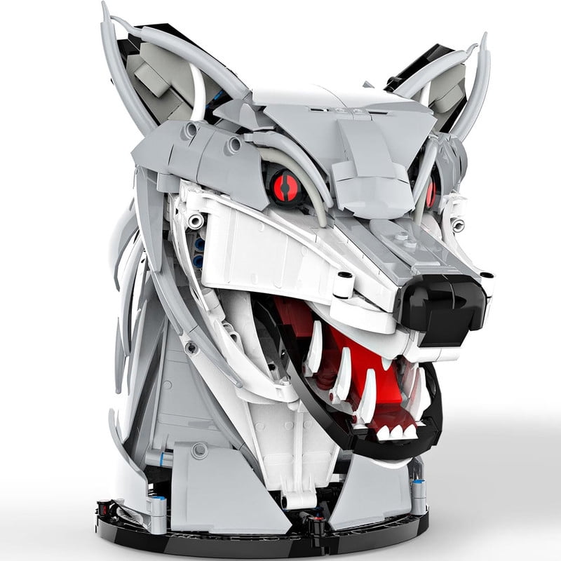 Goirzi 992Pcs Wolf Head Building Blocks Set - Animals Building Blocks ...
