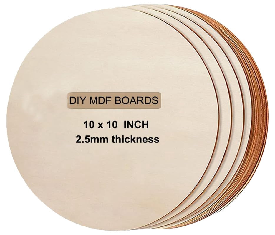 Gojeeva Pine Wood Artistic Creations Round MDF Wood Slices Board 25mm ...