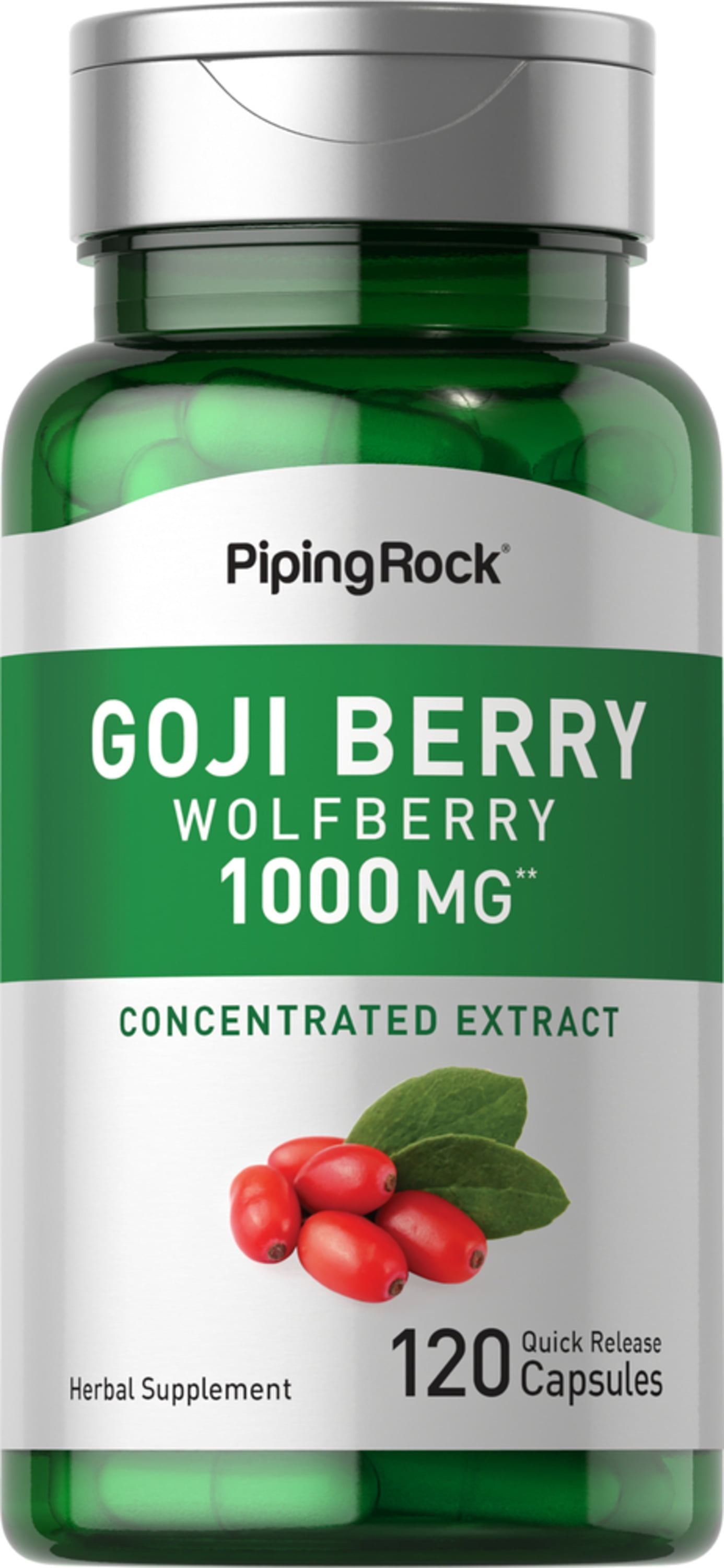 Goji Berry Extract 1000mg | 120 Capsules for Men and Women | by Piping ...