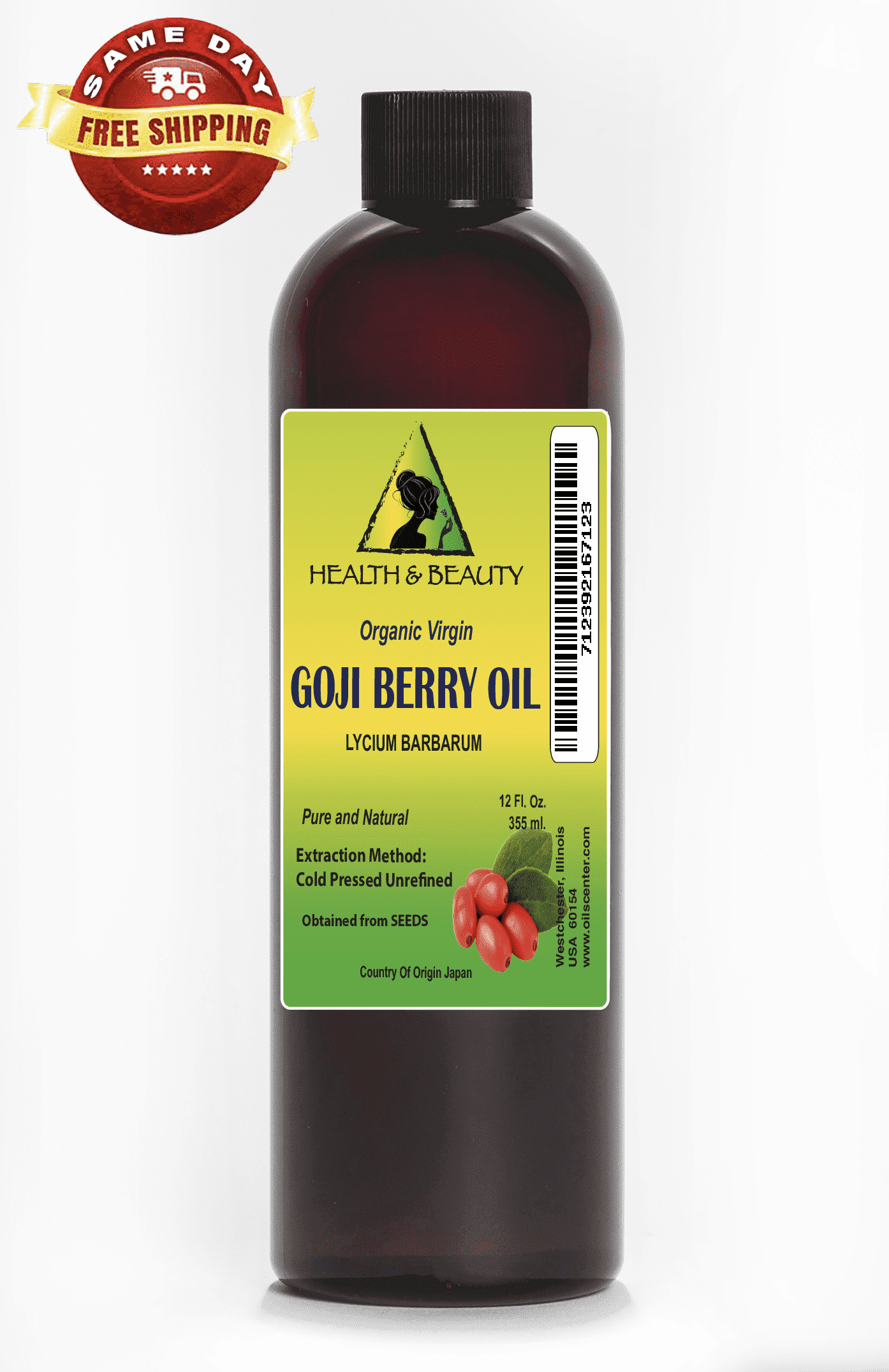 Goji Berry Seed Oil Unrefined Organic Virgin Cold Pressed Pure 24 oz ...