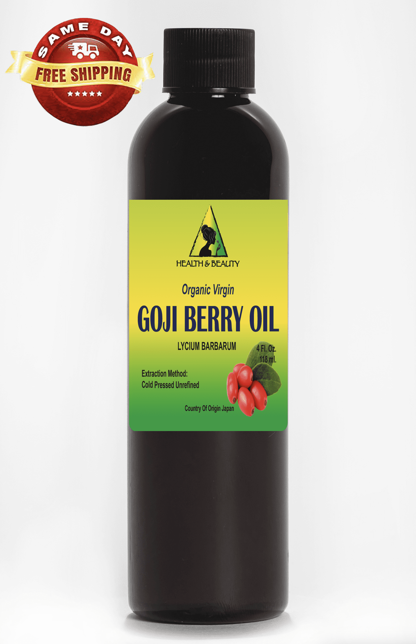 Goji Berry Seed Oil Unrefined Organic Virgin Cold Pressed Pure 4 oz - Walmart.com