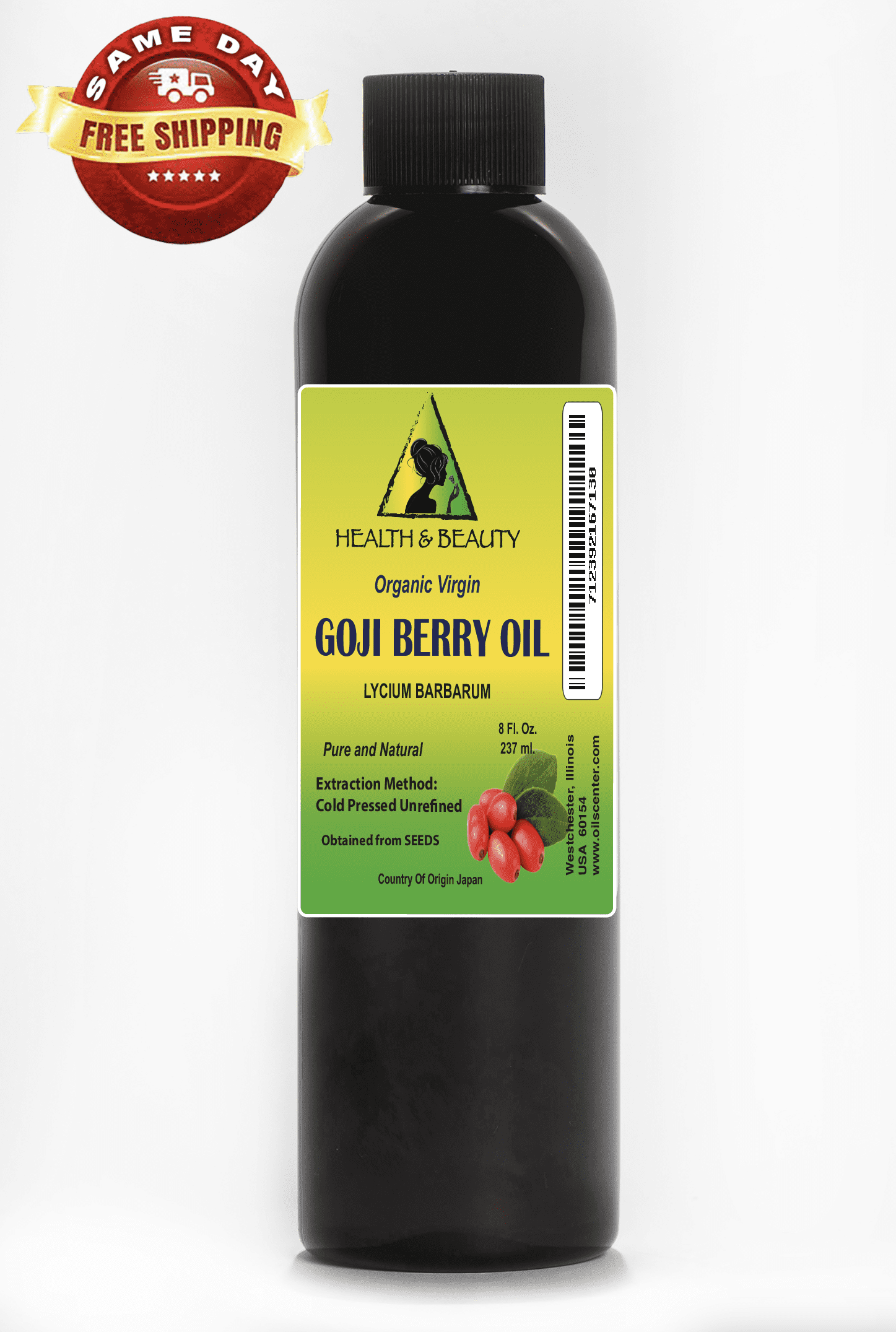 Goji Berry Seed Oil Unrefined Organic Virgin Cold Pressed Pure 8 oz ...