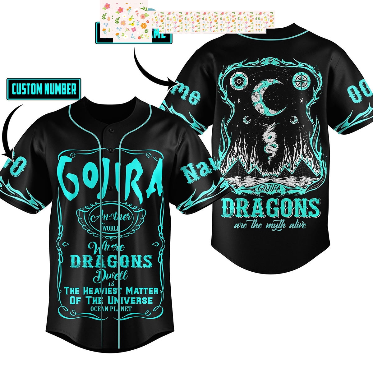 Gojira Dragons Are The Myth Alive Personalized Baseball Jersey ...
