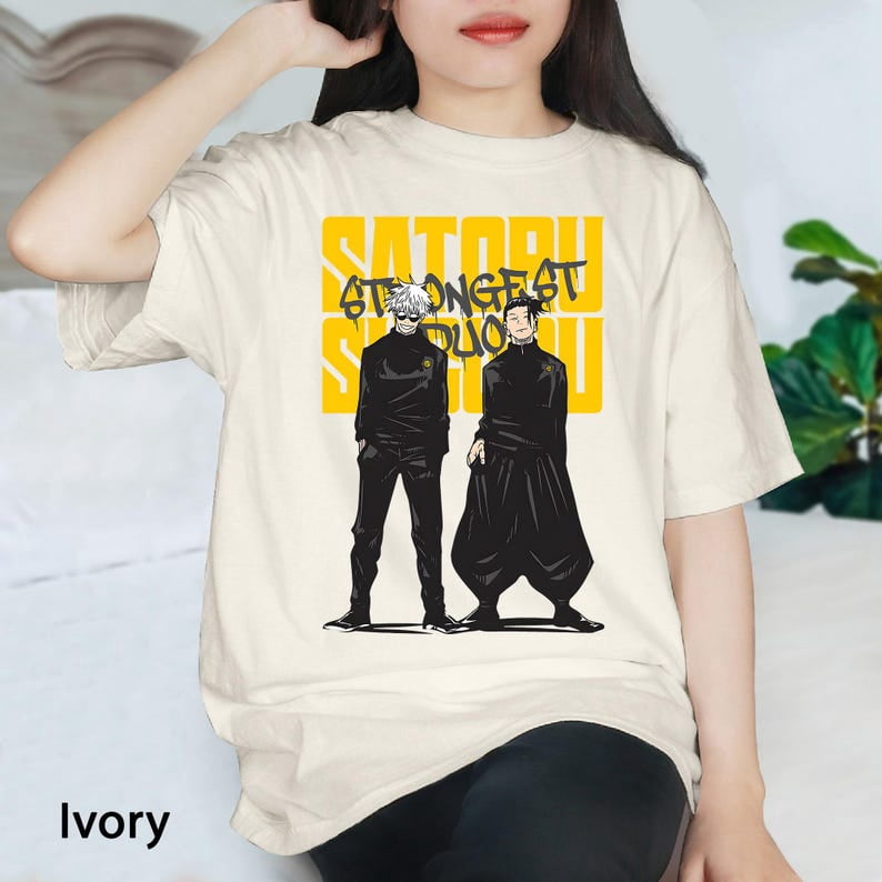 Gojo Anime Graphic Shirt Jujutsu Manga Duo Art Geto Streetwear Tee ...