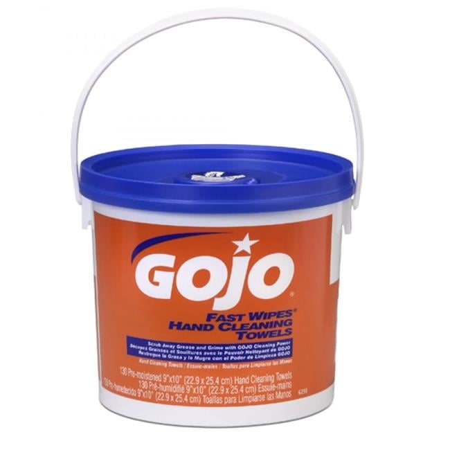 Gojo Industries Wipes Heavy Duty Hand Cleaning Towels, 130 Count Bucket ...