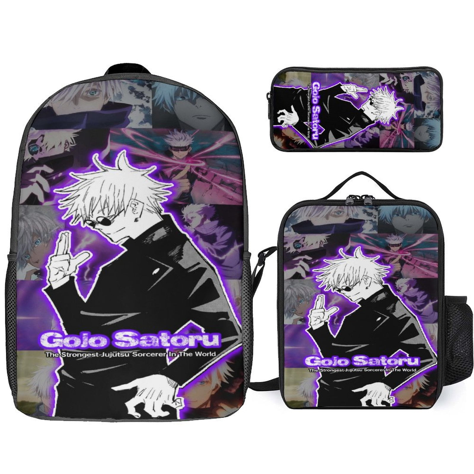 Gojo Satoru 17in Backpack 3 Piece Set Lightweight Shoulder Bag Laptop ...