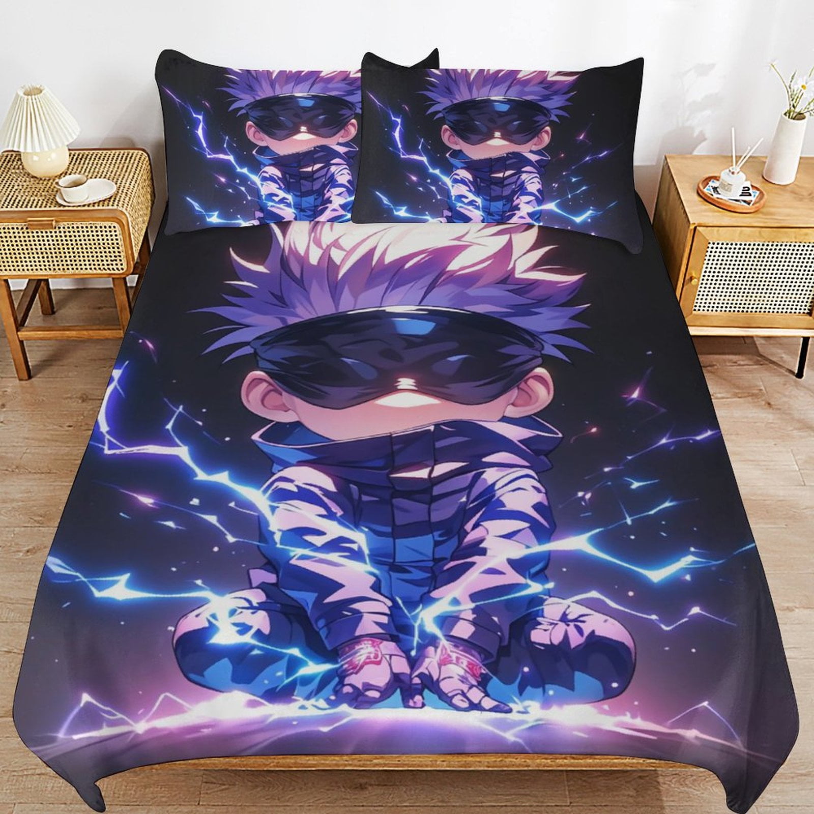 Gojo Satoru 3 Piece Bedding Sets for Boys Girls Teens, Cartoon Soft ...