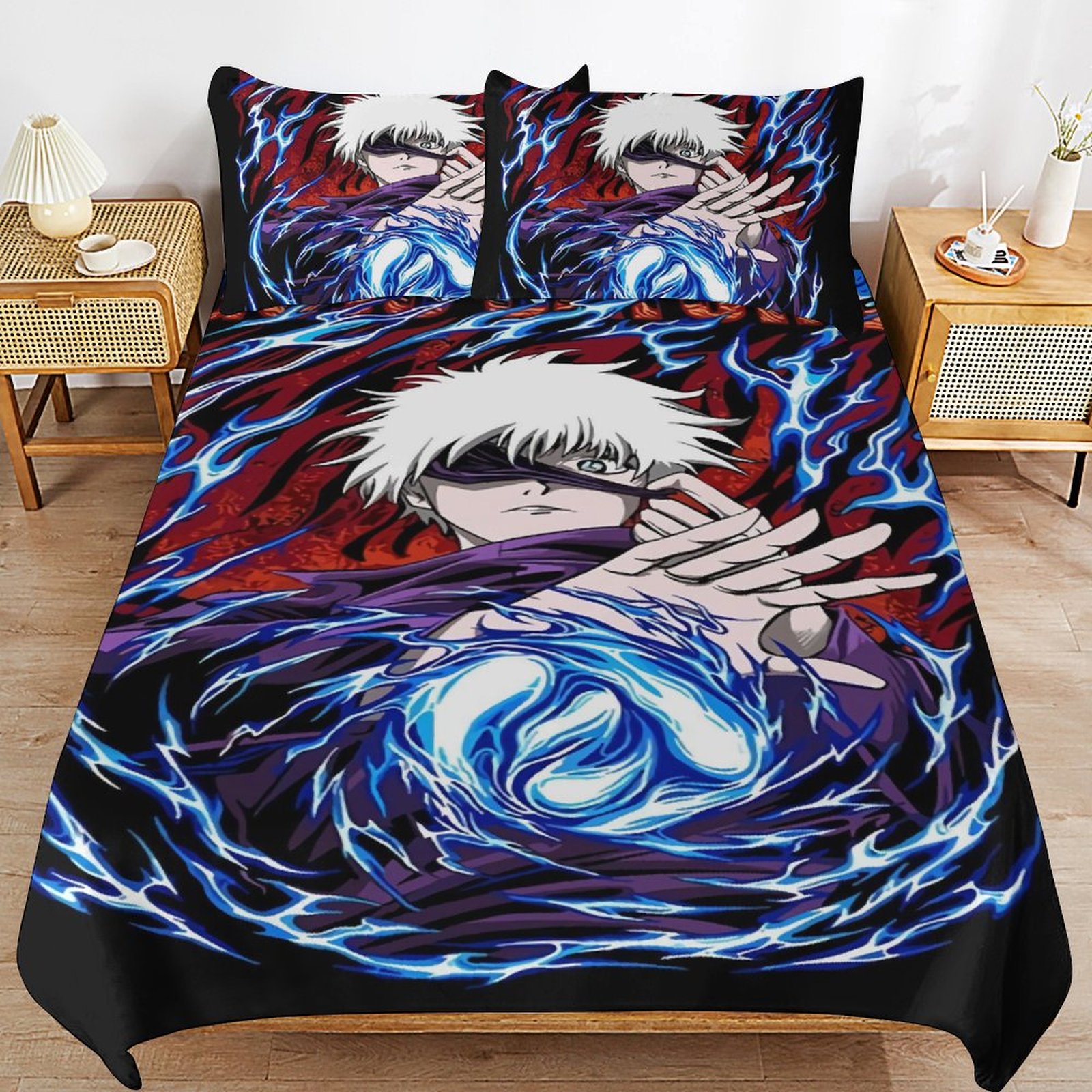 Gojo Satoru 3 Piece Bedding Sets for Boys Girls Teens, Cartoon Soft ...