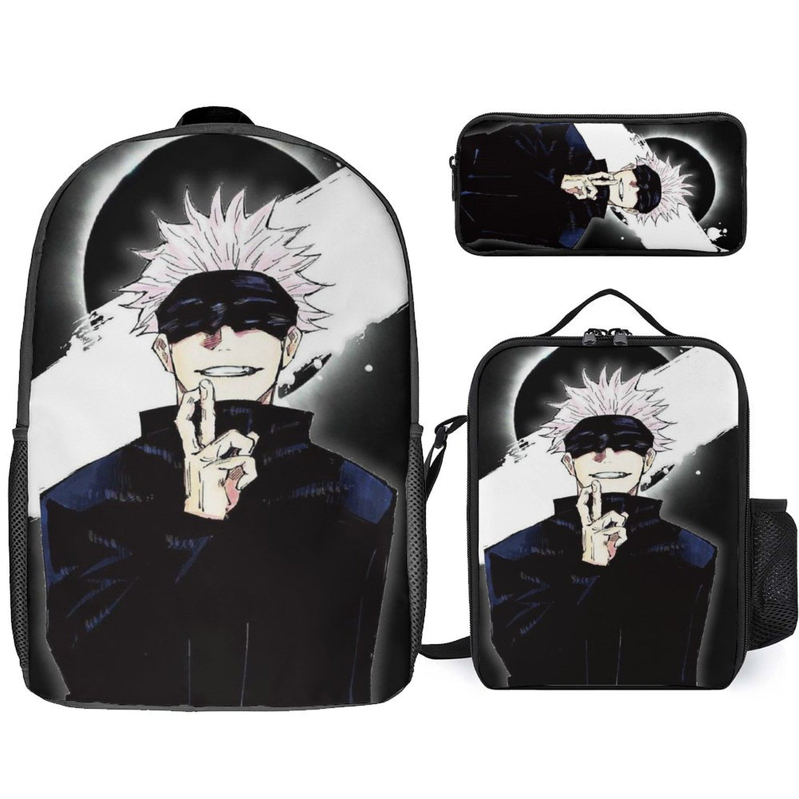 Gojo Satoru Anime 17in Backpack 3 Piece Set Lightweight Shoulder Bag ...