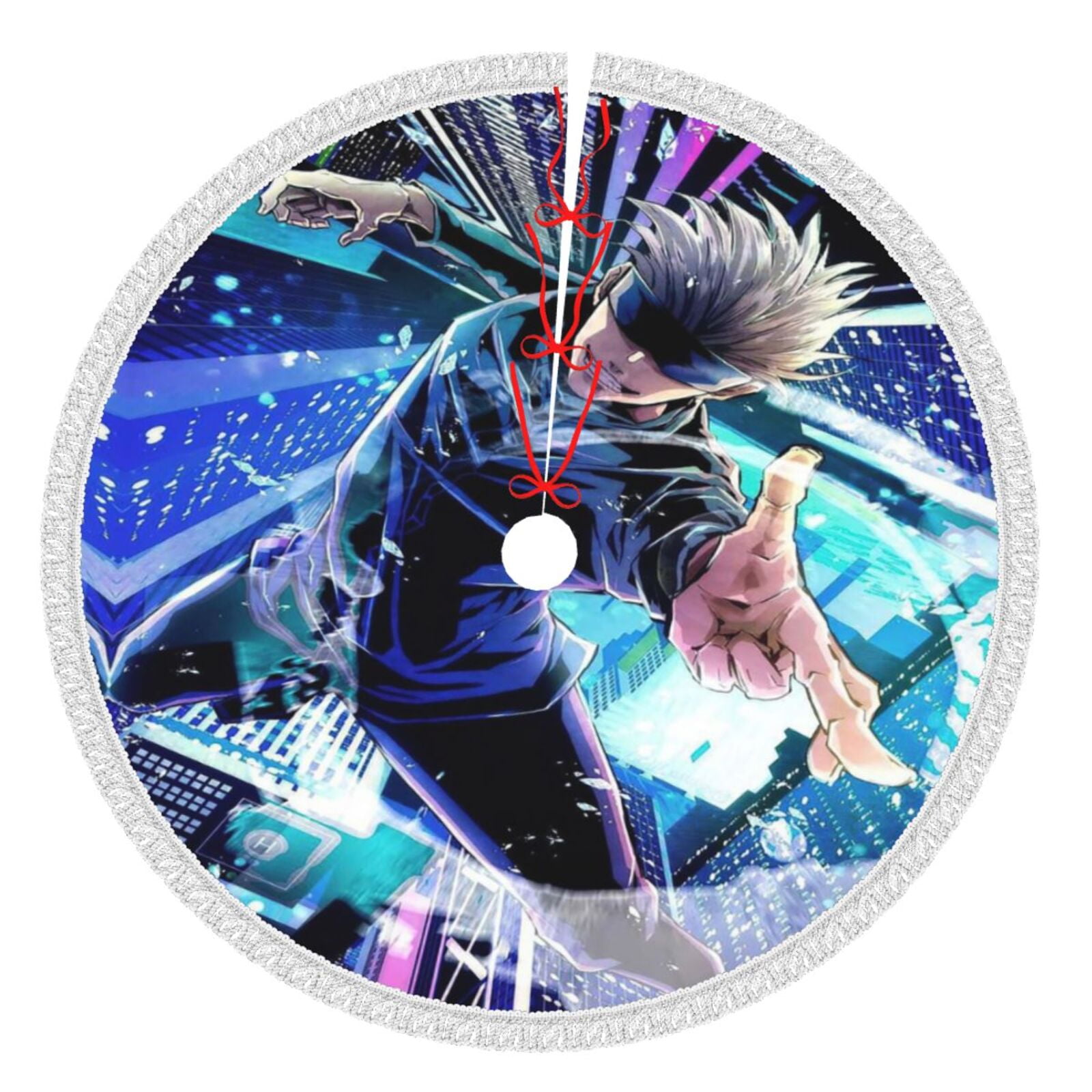 Gojo Satoru Gojo Tassel Christmas Tree Skirt Xmas Tree Mat Tree Skirt ...