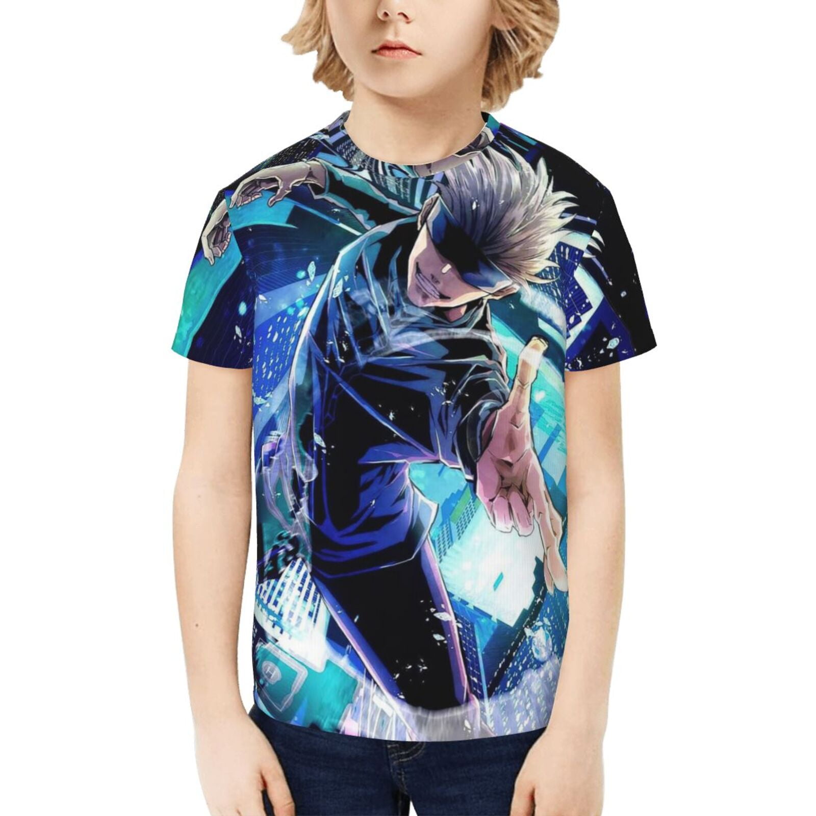 Gojo Satoru Gojo Teenage T-Shirt Kids Shirts Summer Round Neck Short ...