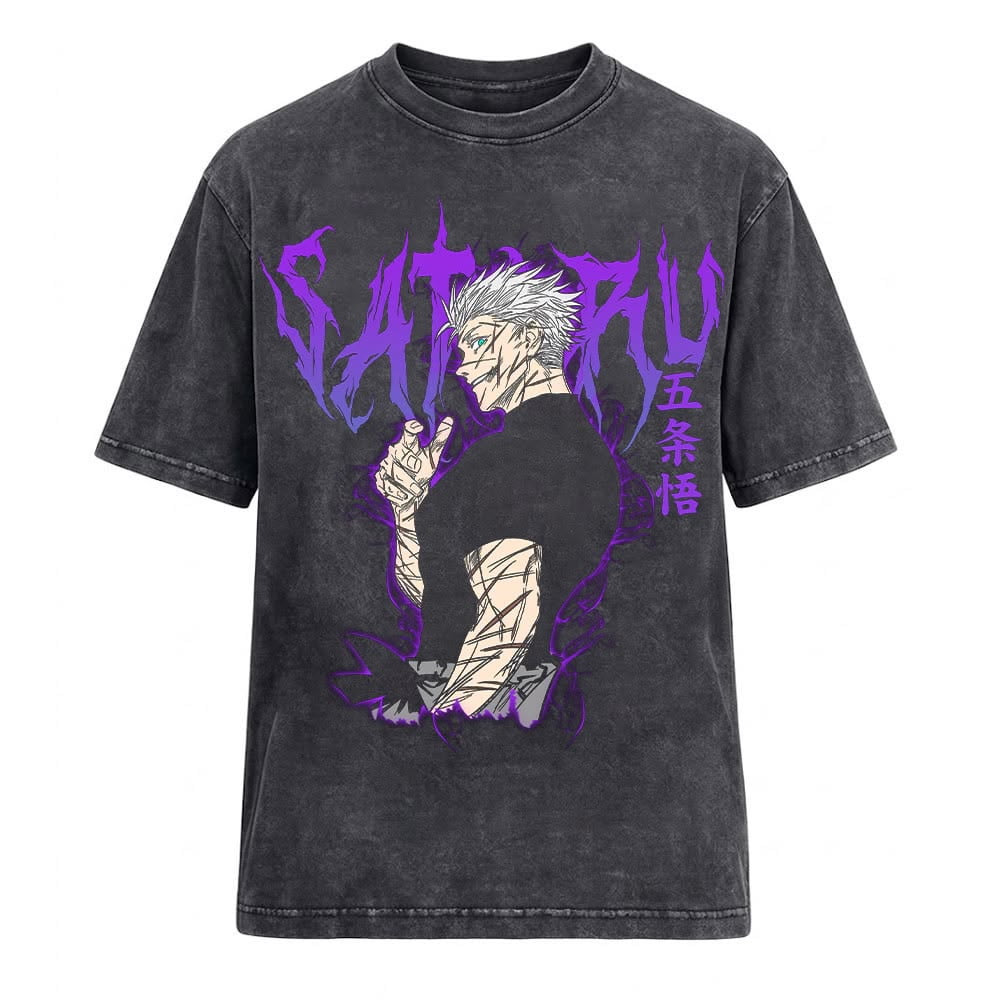 Gojo Satoru JJK Washed T-shirt - Walmart.com