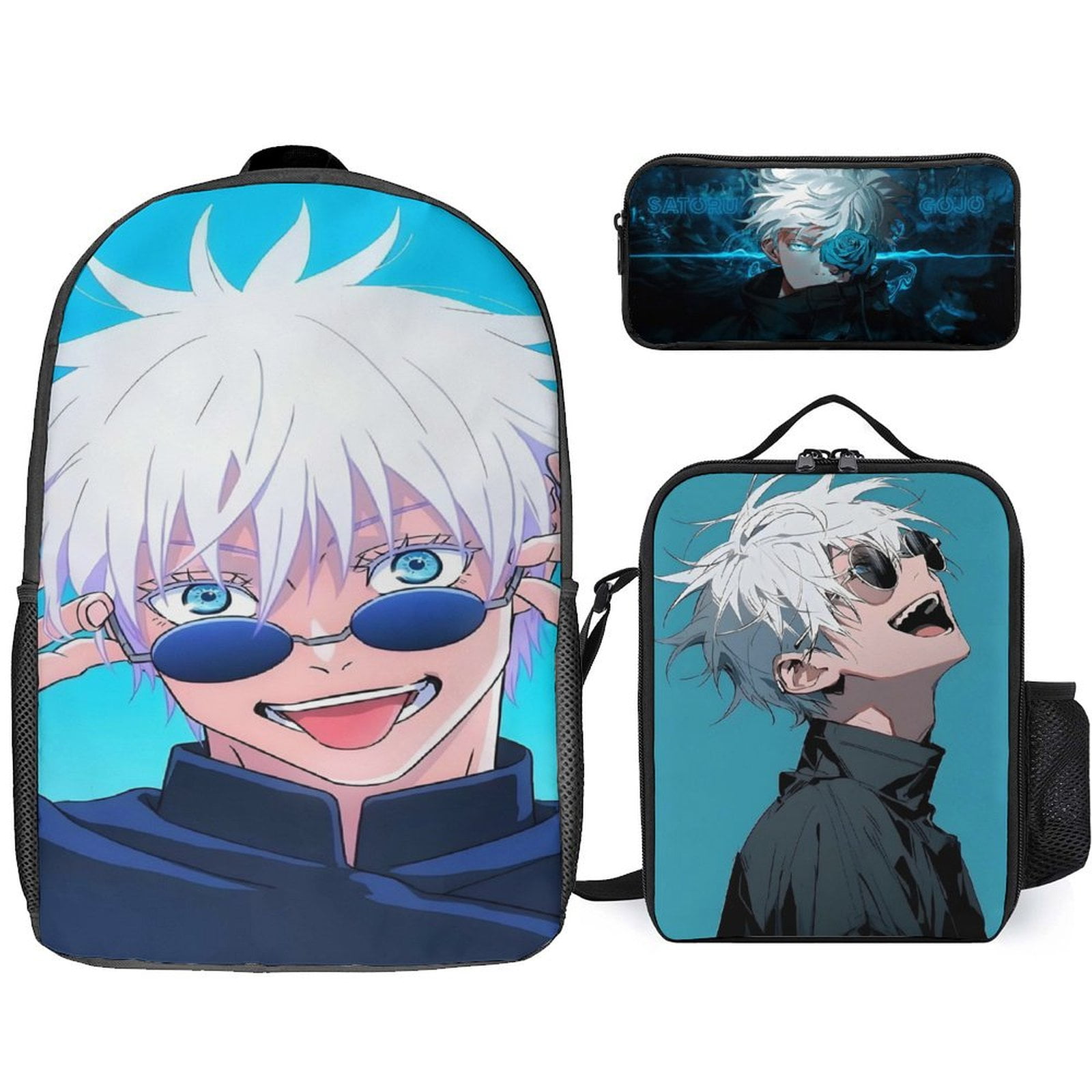 Gojo Satoru Jujutsu Kaisen 17in Backpack 3 Piece Set Lightweight ...